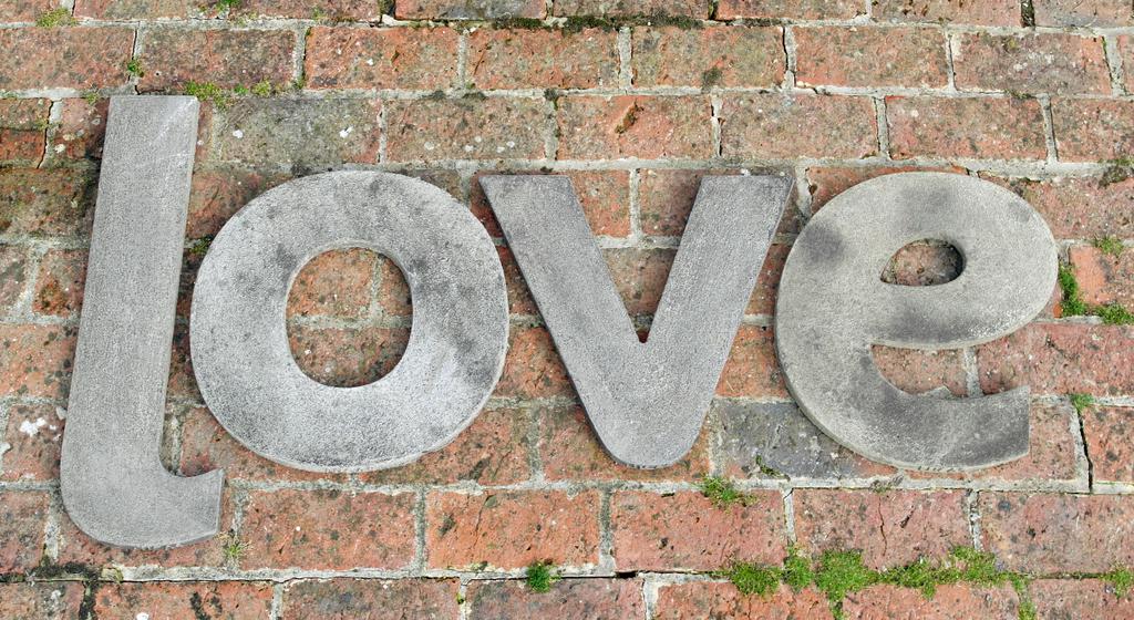 LOVE Wall Plaque (Set of Four Large Stone Letters) | Garden Statue Shop