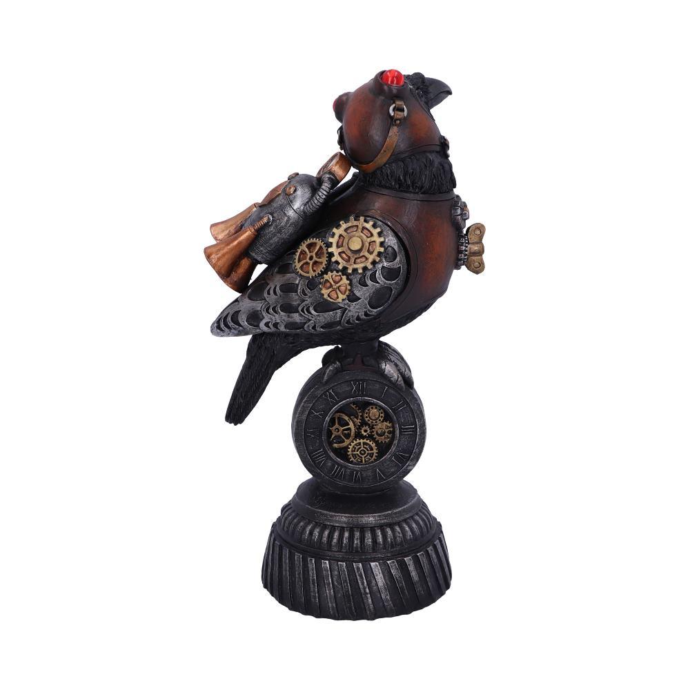 Steampunk Rivet Raven Mechanical Bird Figurine | Gothic Gifts