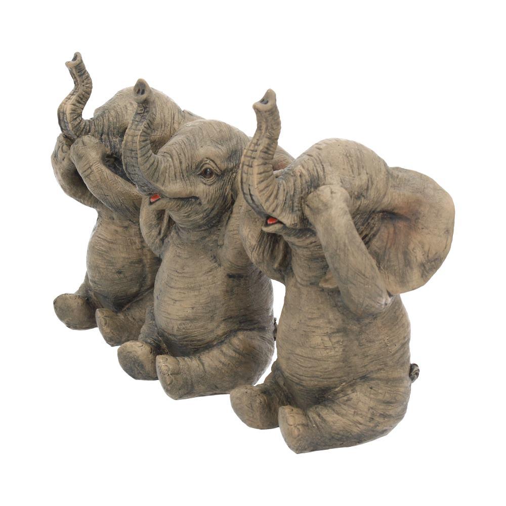 Three Wise Elephants Figurines Animal Ornaments | Gothic Gifts