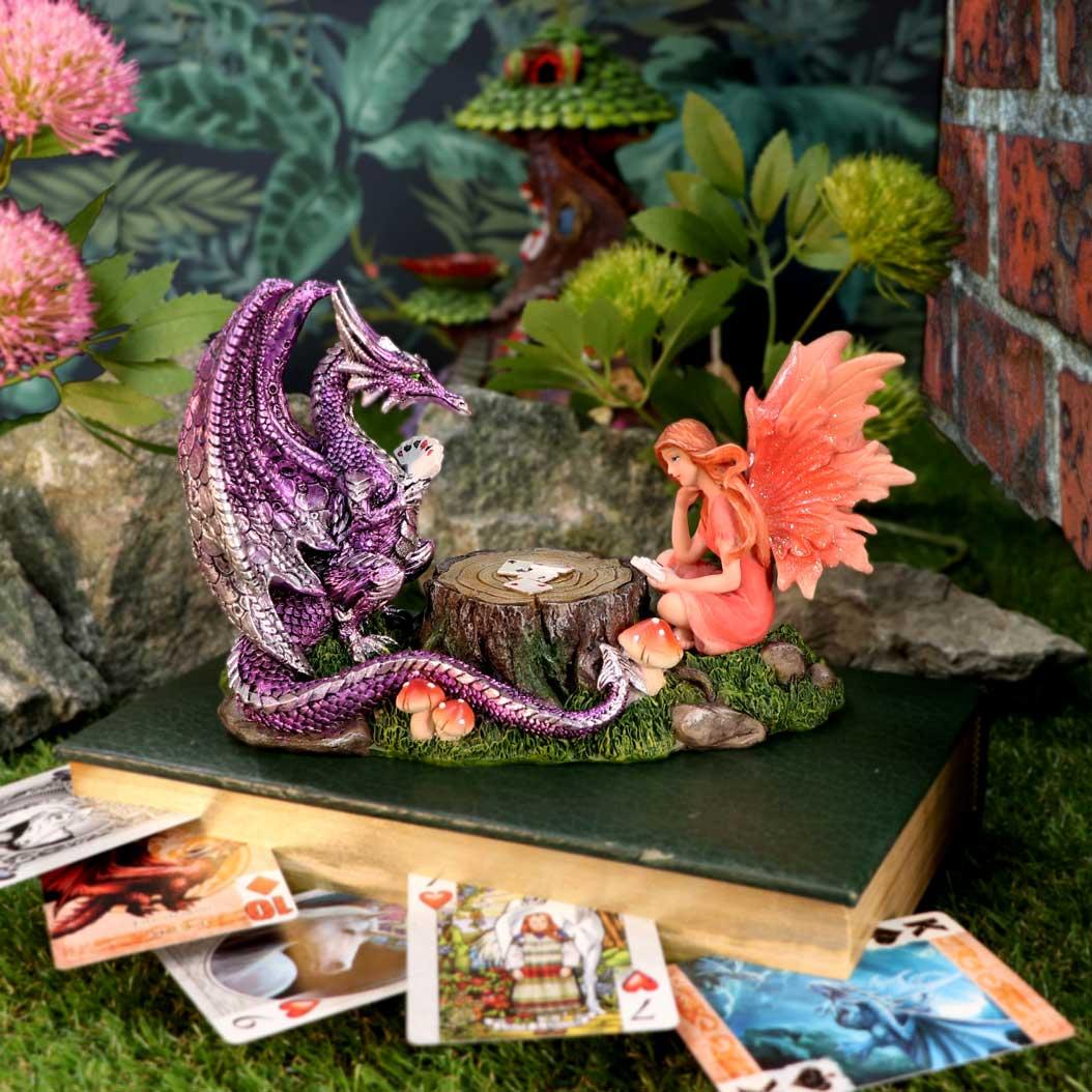 Dragon's Hand Dragon and Fairy Playing Card Figurine | Gothic Gifts