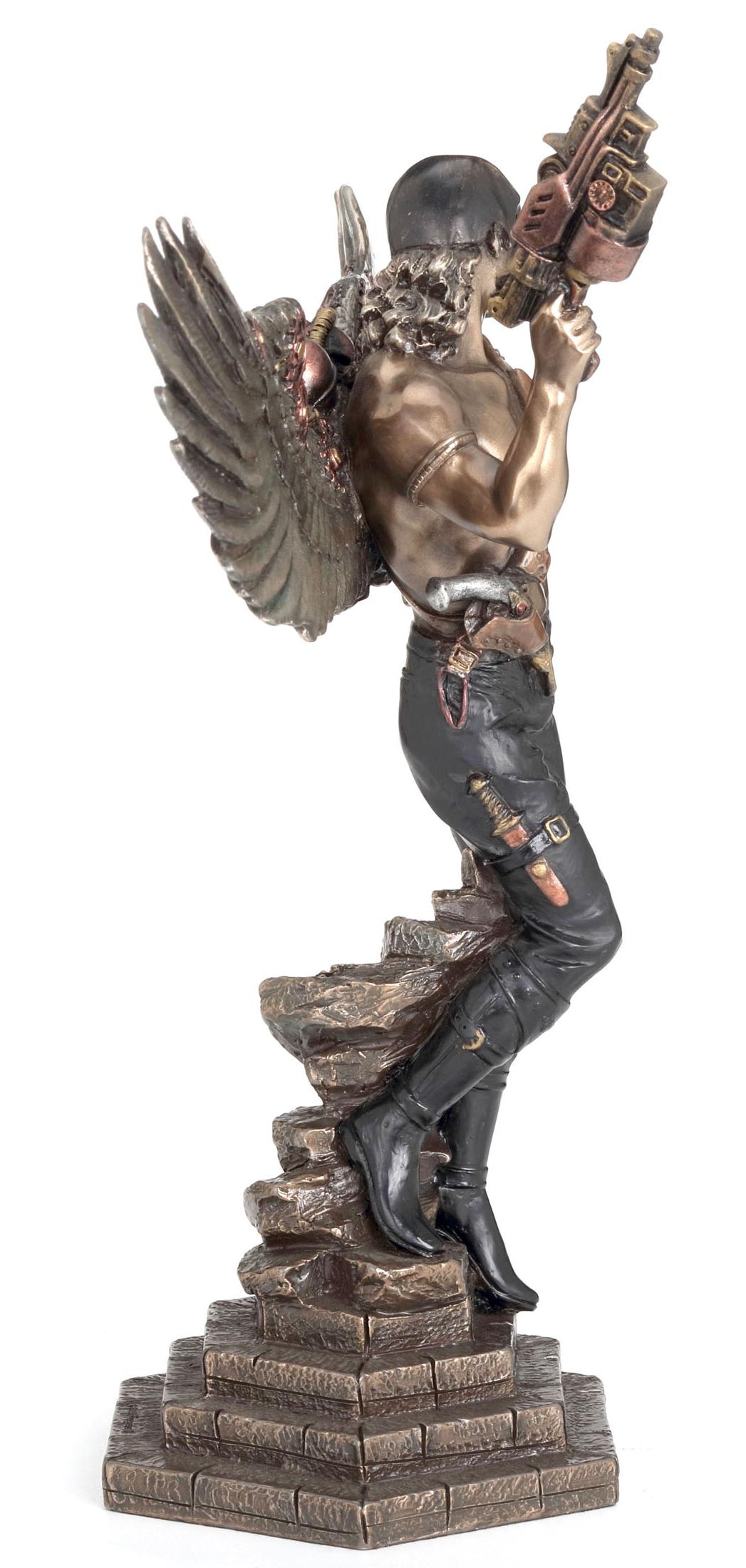 Crow Masked Winged Steampunk Warrior - Angel Bronze Figurine (By ...