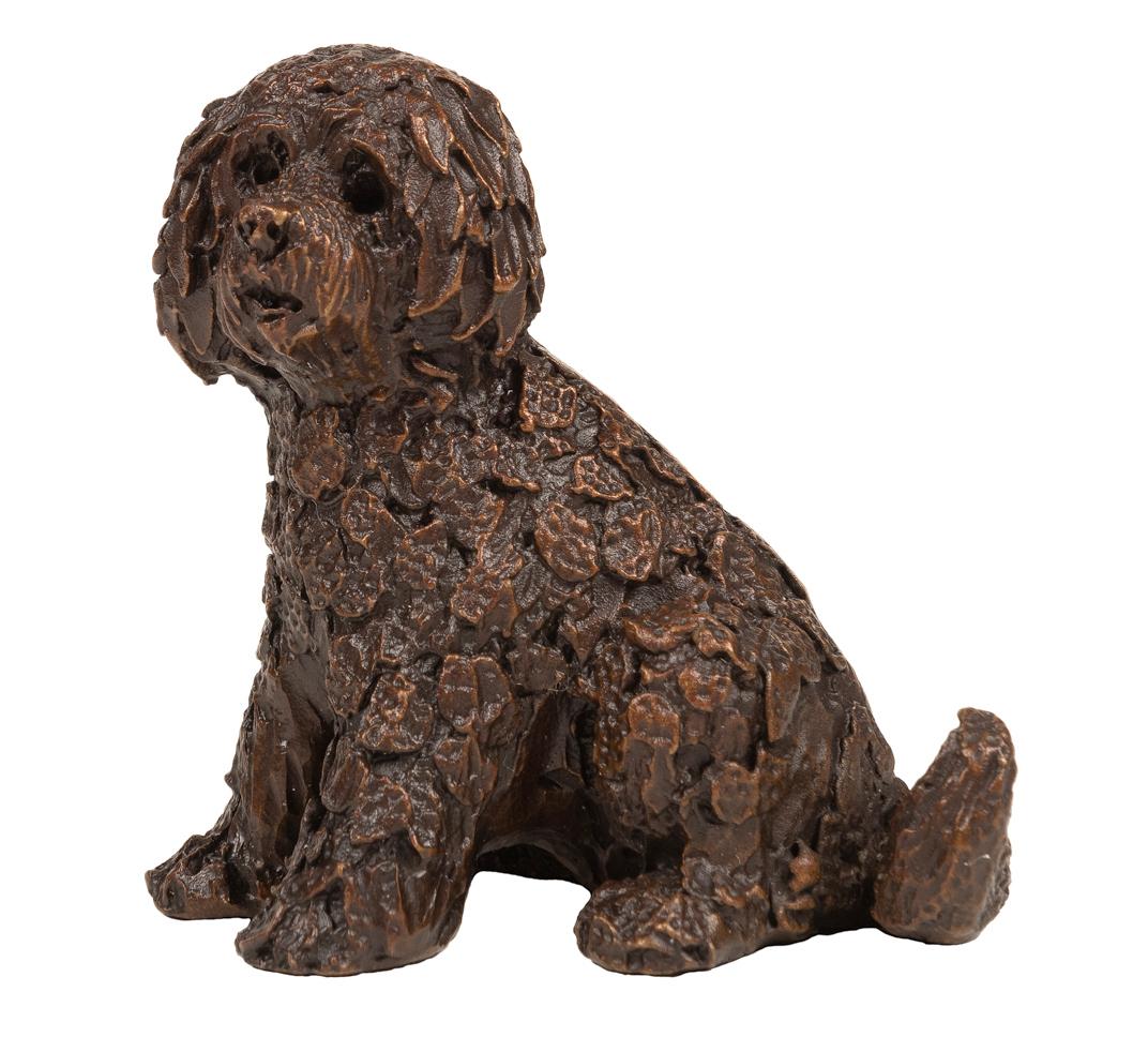 Labradoodle Sitting - Solid Bronze Small Sculpture (Frith Creative ...