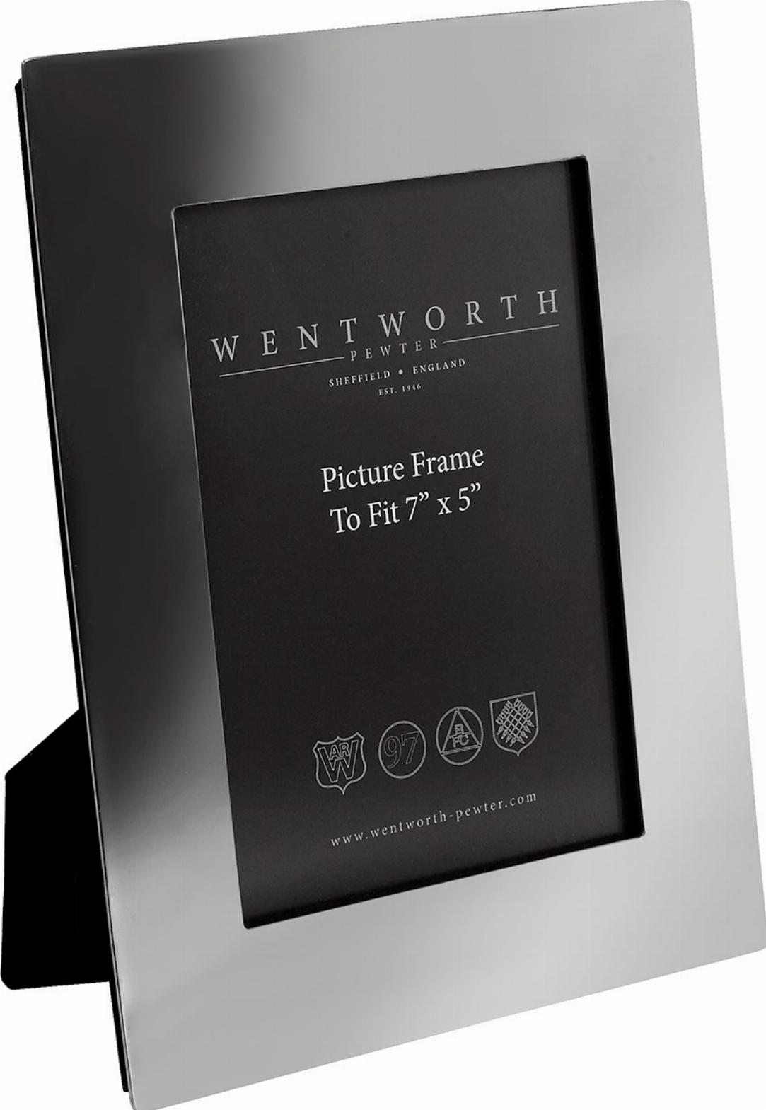 Plain pewter 7" x 5" picture frame (Wentworth Pewter) | Bronze Gifts