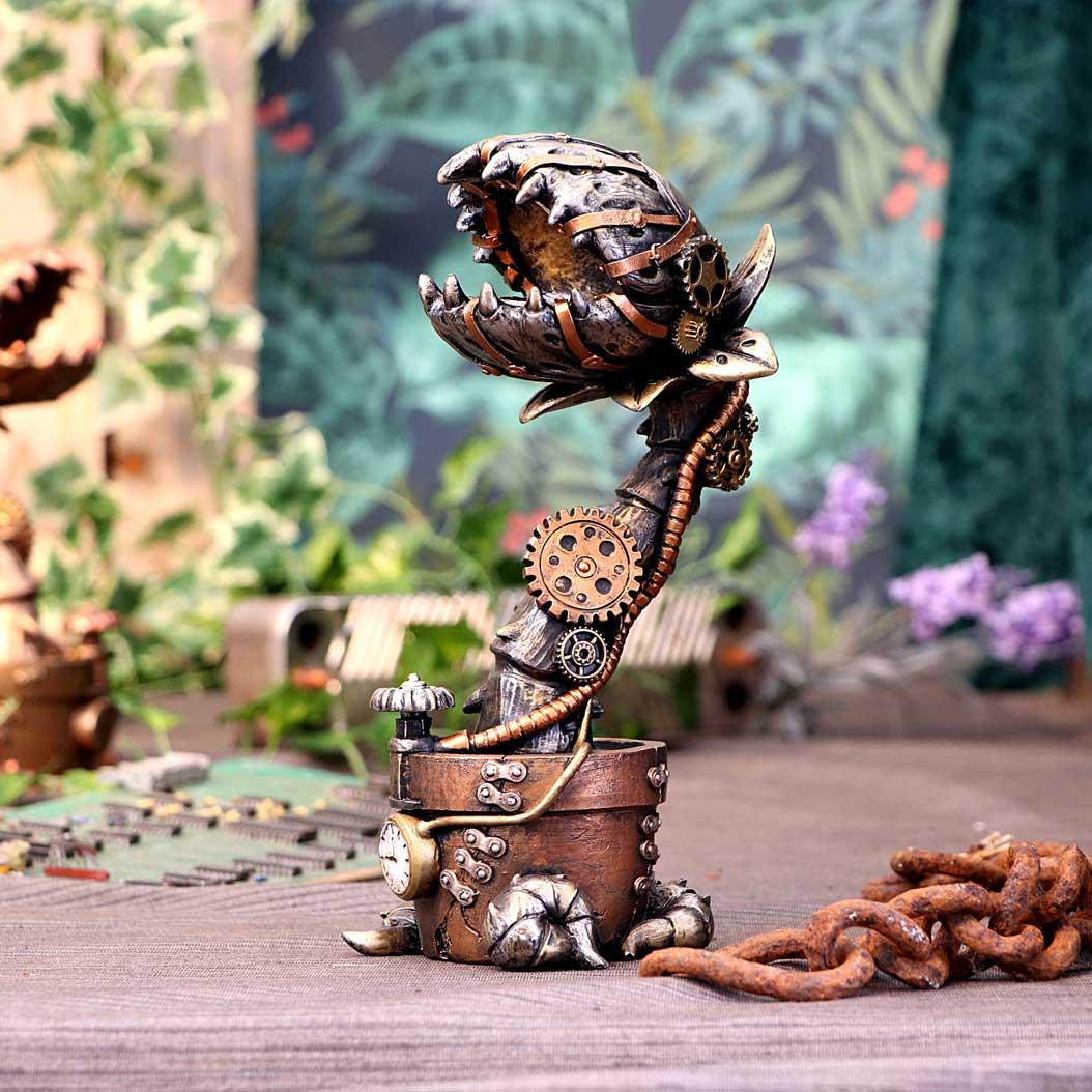 Cogwork Carnivore 24.3cm Bronze Mechanical Flesh Eating Plant Figurine ...
