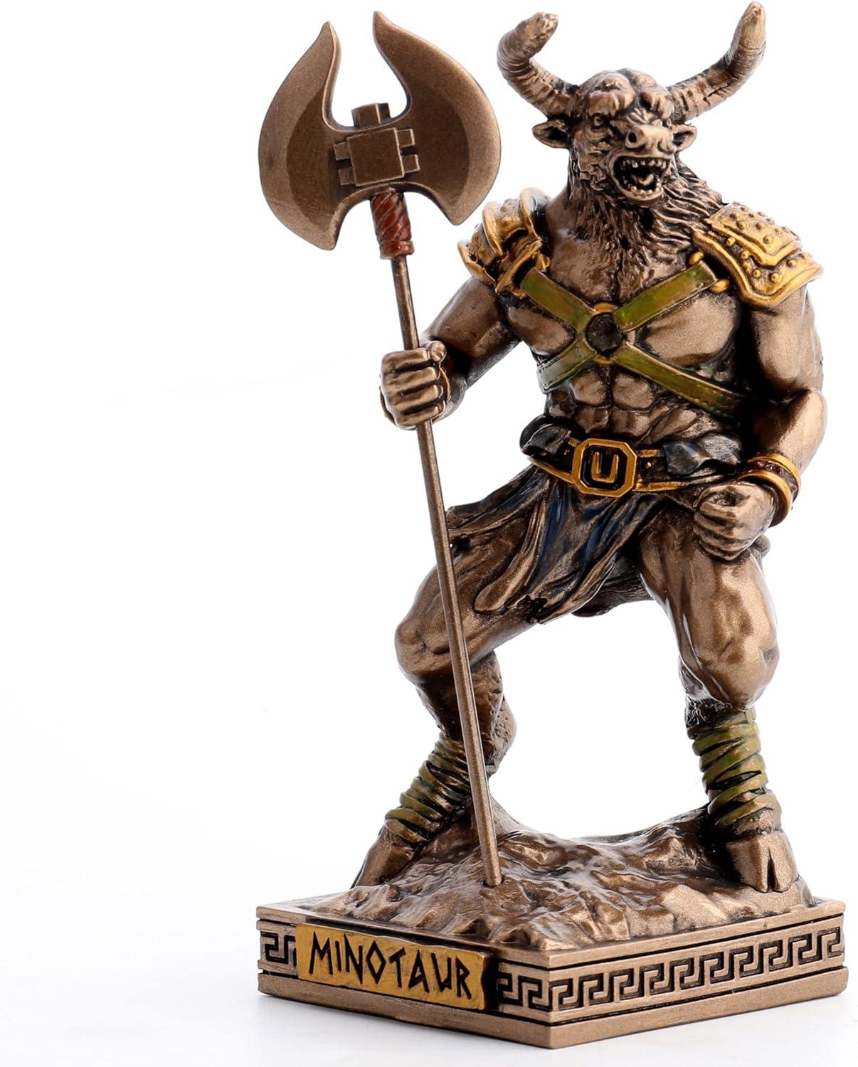 Minotaur Bronze Miniature Statue - Greek Mythology Figurine - Minotaur ...