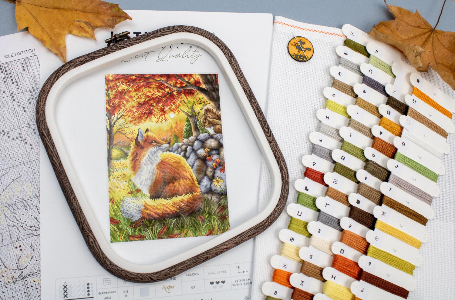 L8061 a Friend for Little Fox Cross-Stitch Kit by Letistitch | Stitch Shop