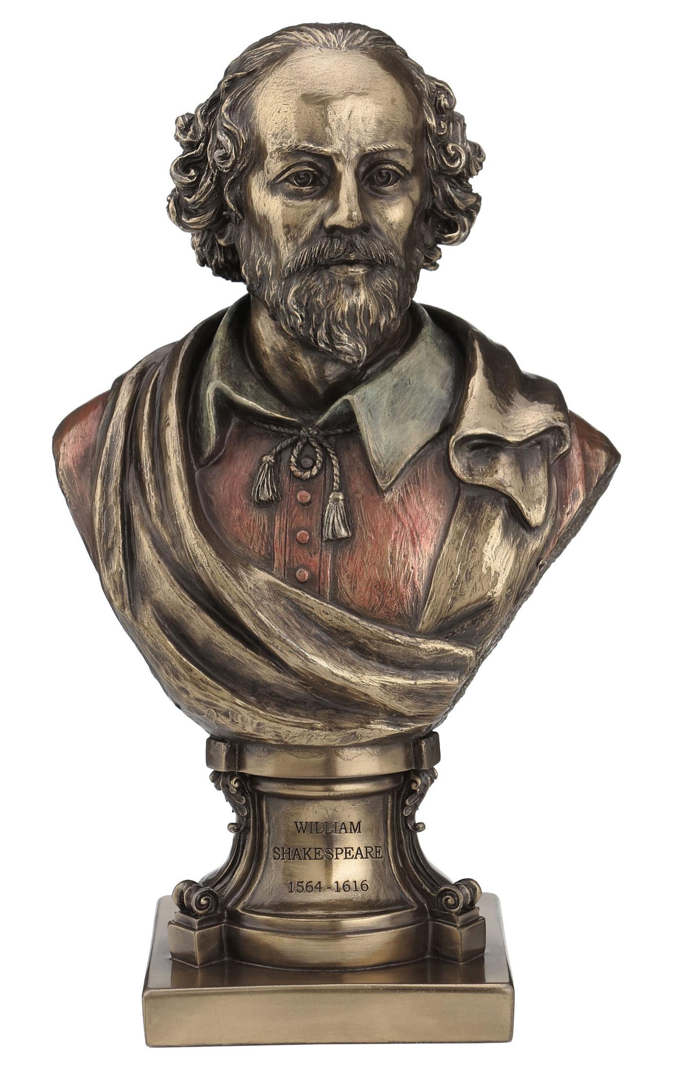 William Shakespeare Bronze Bust 23cm | Gothic Gifts