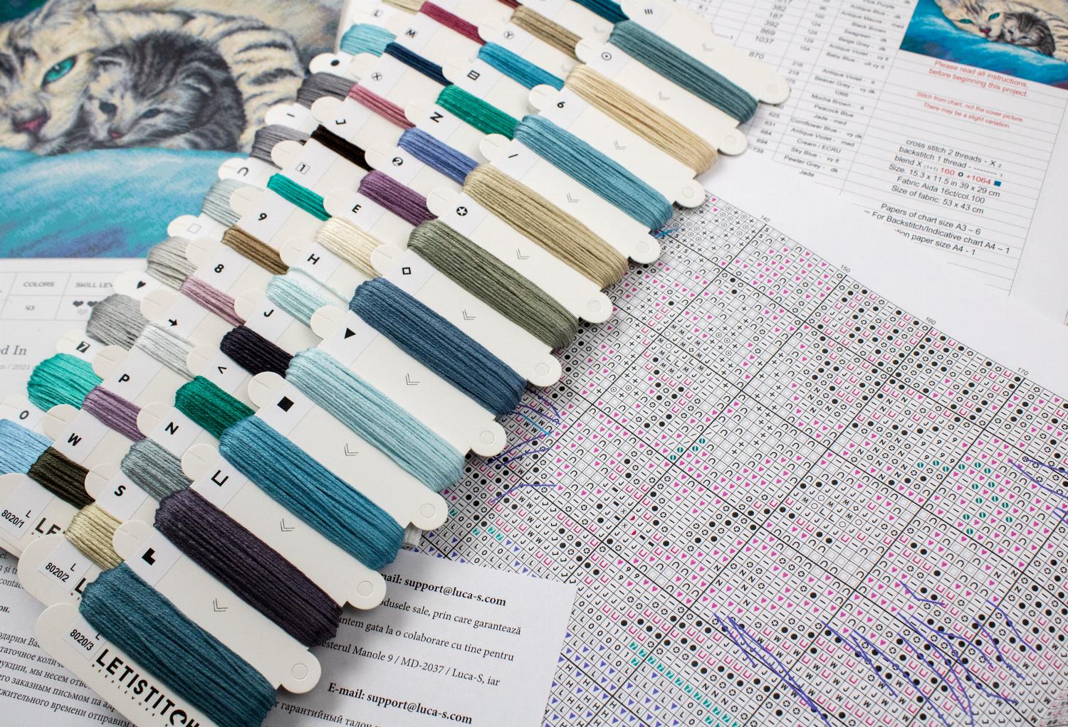 L8020 Tucked in Cats Fine Collection Cross-Stitch Kit by Letistitch ...