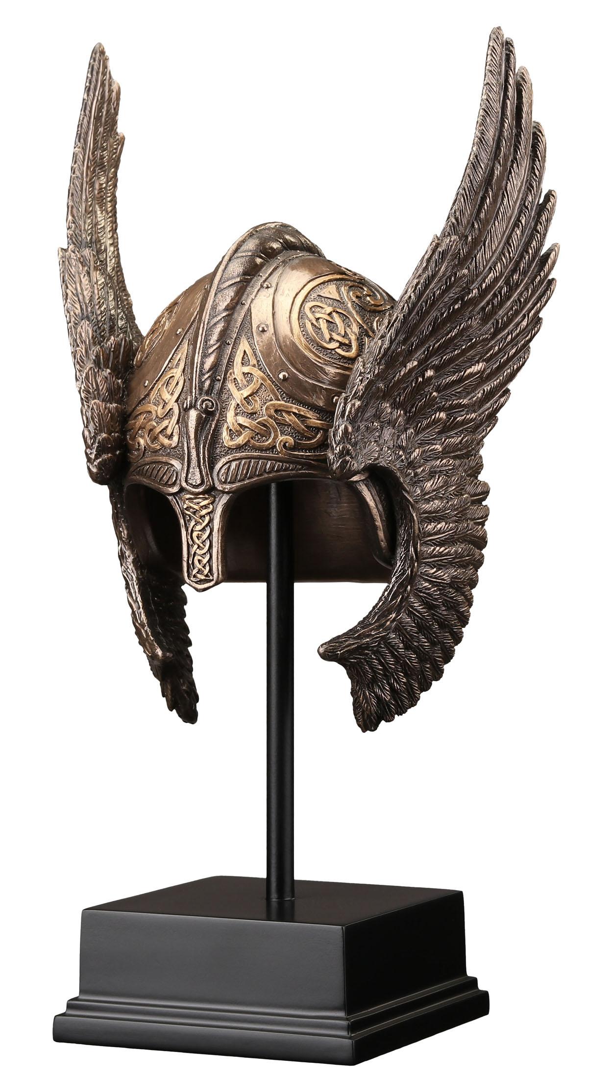 Winged Valkyrie Helmet Bronze Sculpture (By Veronese) | Bronze Gifts