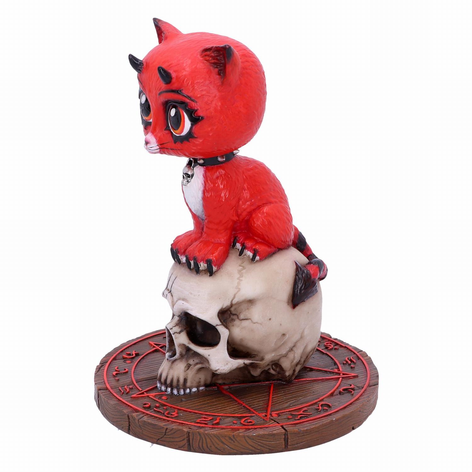 Devil Kitty Cat On Skull Figurine James Ryman | Gothic Gifts