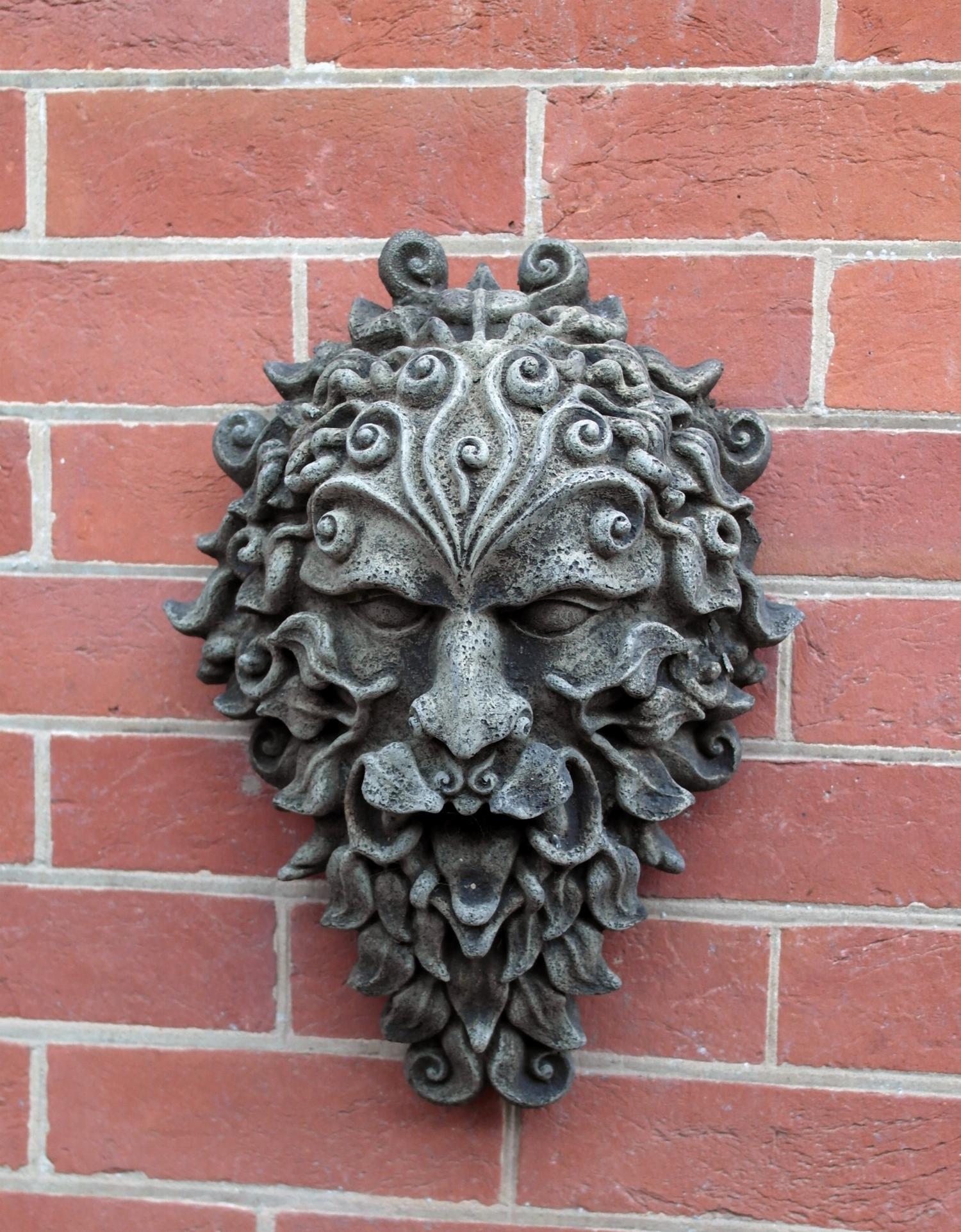 GREEN MAN PLAQUE Stone Sculpture | Garden Statue Shop