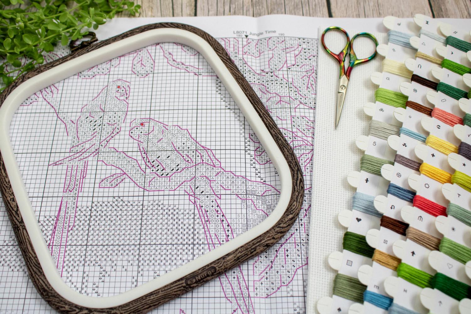 Jungle Time Scene - Cross-Stitch Kit by Letistitch (L8071) | Stitch Shop