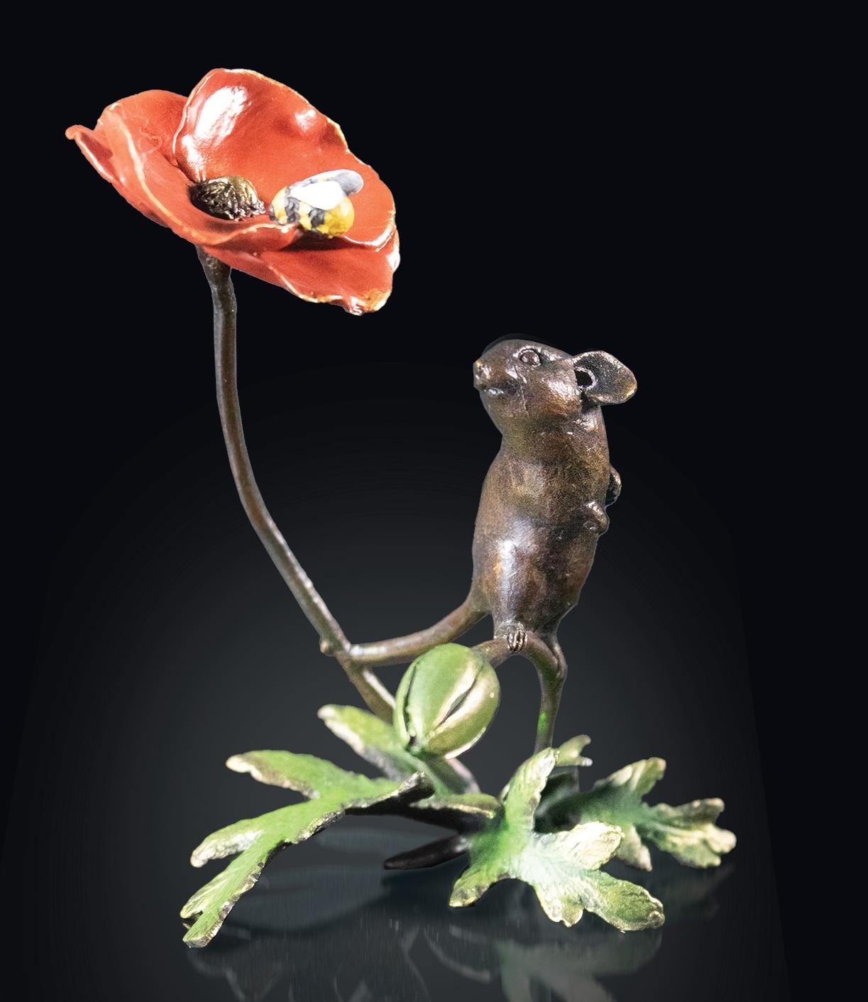 Mouse with Honey Bee and Poppy Bronze (Limited Edition) Michael Simpson ...