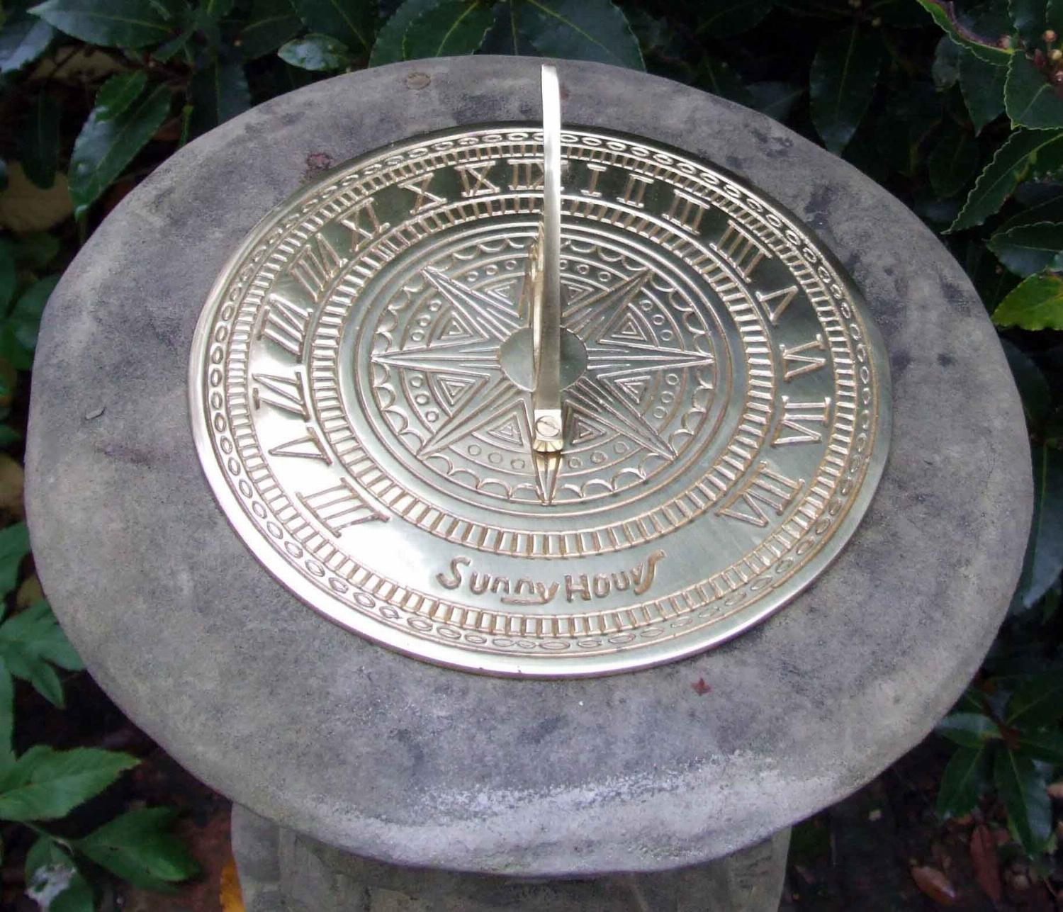 Victorian Stone Column with Brass Sundial | Garden Statue Shop