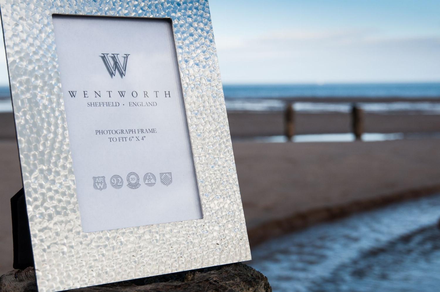 Large Hammered Pewter 7"x5" Picture Frame (Wentworth Pewter) | Bronze Gifts