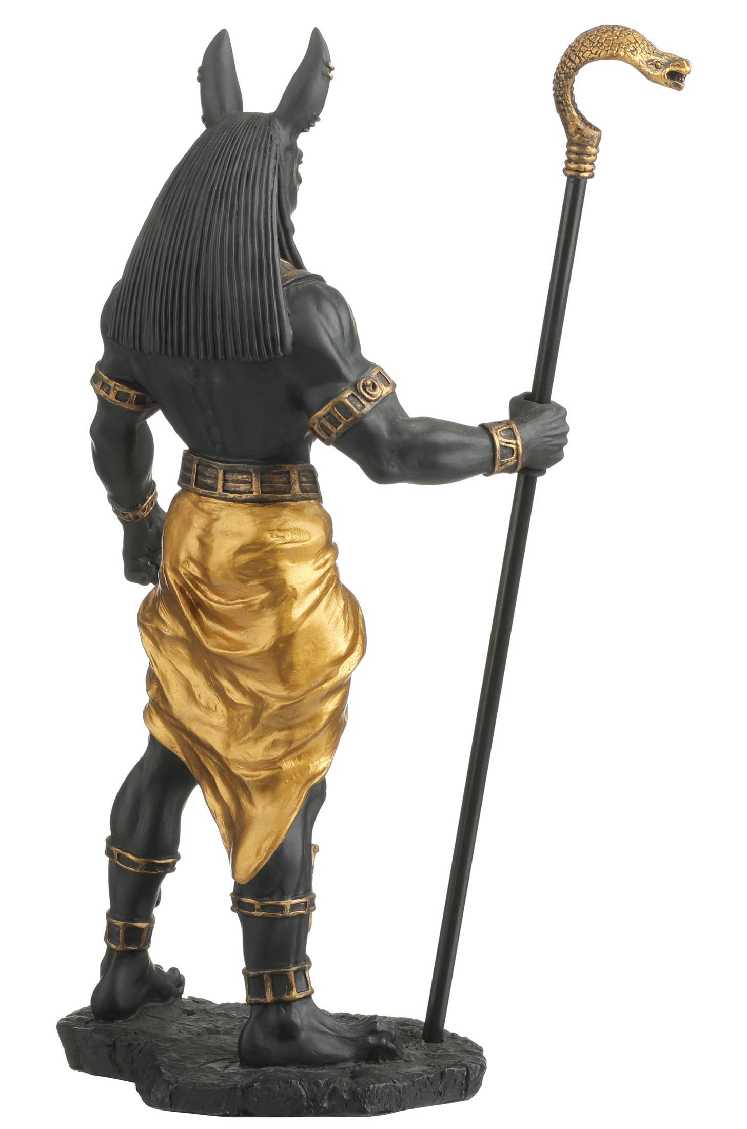 Anubis Holding Cobra Head Sceptre Figurine | Bronze Gifts