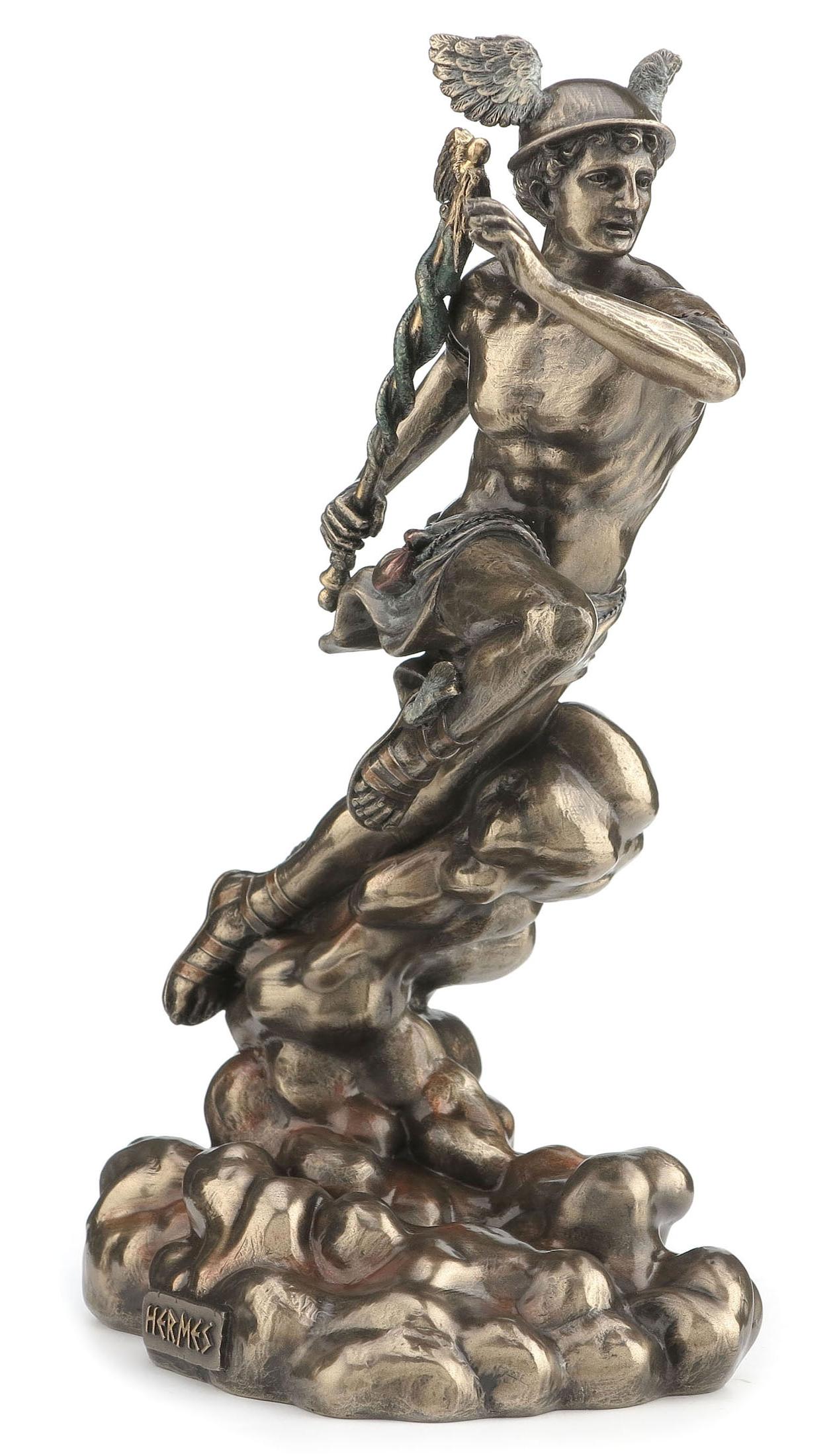 Hermes Running with Caduceus Bronze Figurine (By Veronese) | Bronze Gifts