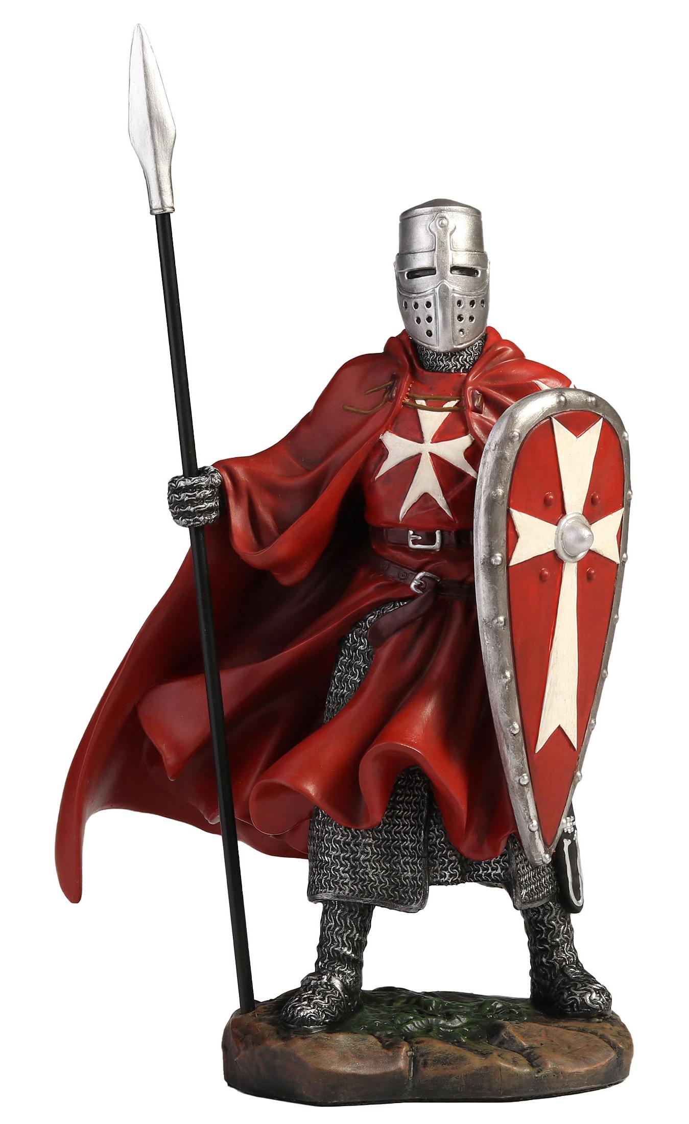 Maltese Knights Hospitaller Spear and Shield Figurine | Bronze Gifts
