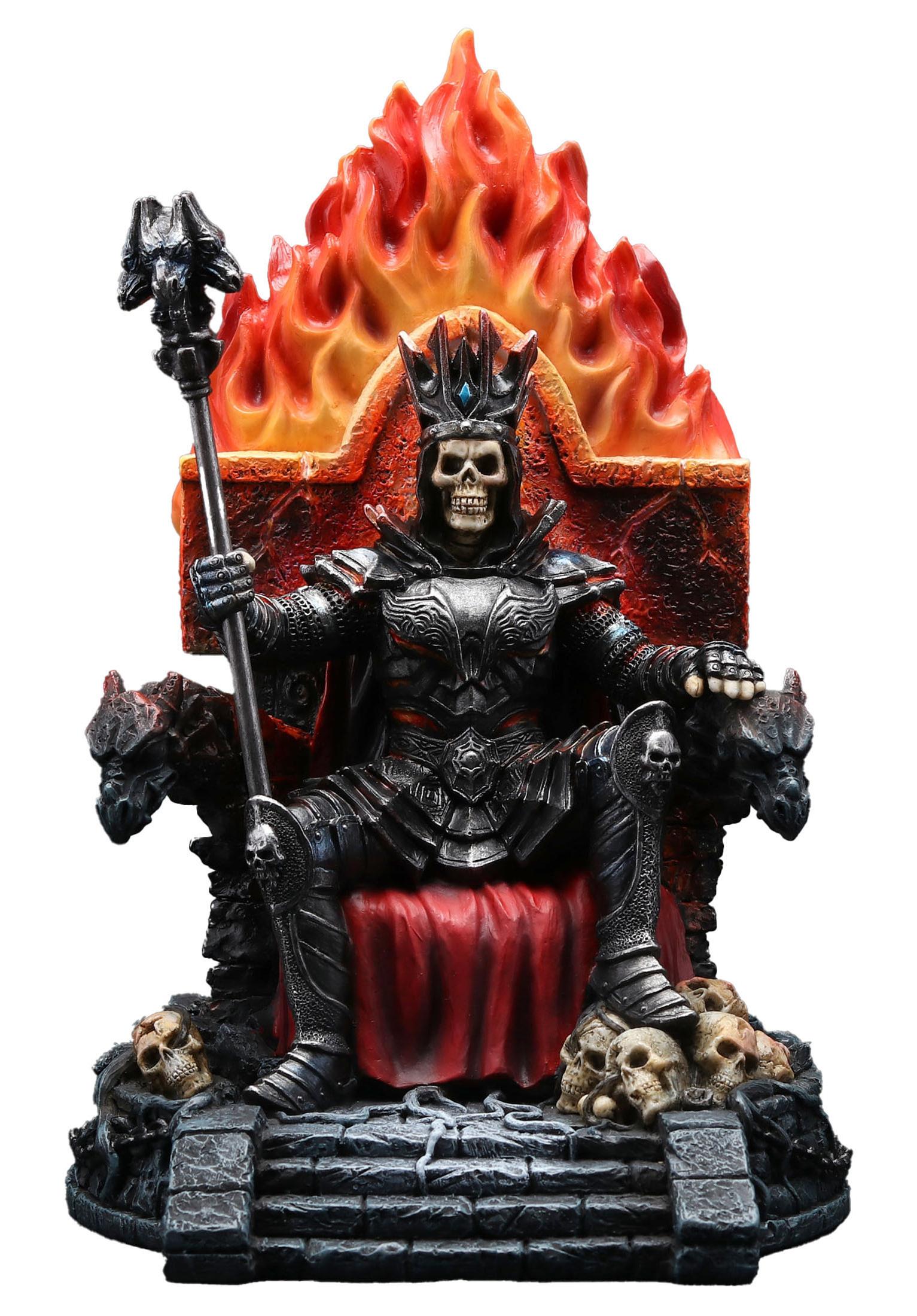 Inferno Skeleton Sitting On Throne Sovereign Figurine (By Veronese ...
