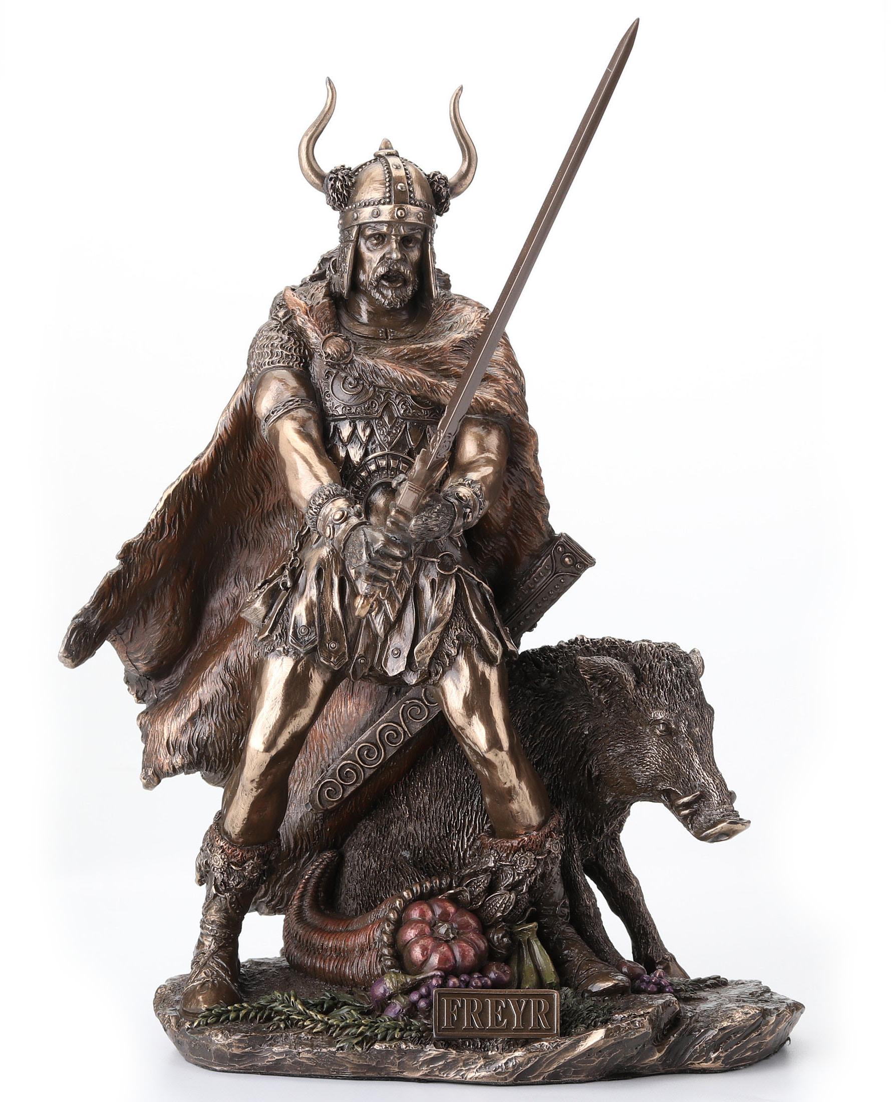 Norse God Freyr Bronze Figurine (by Veronese) | Gothic Gifts