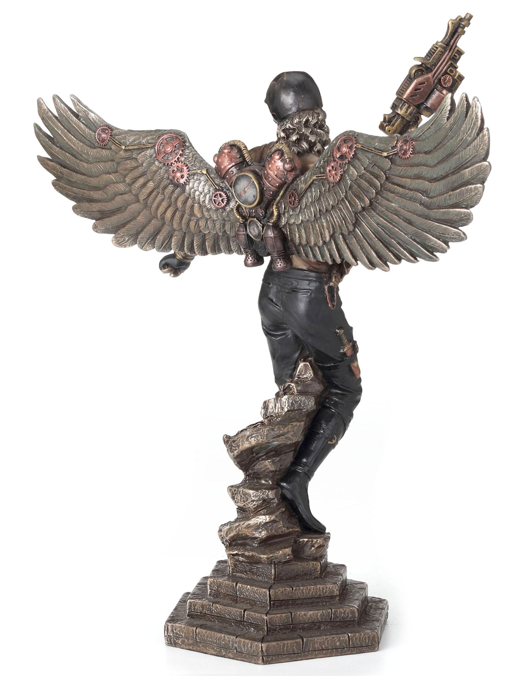 Crow Masked Winged Steampunk Warrior - Angel Bronze Figurine (By ...