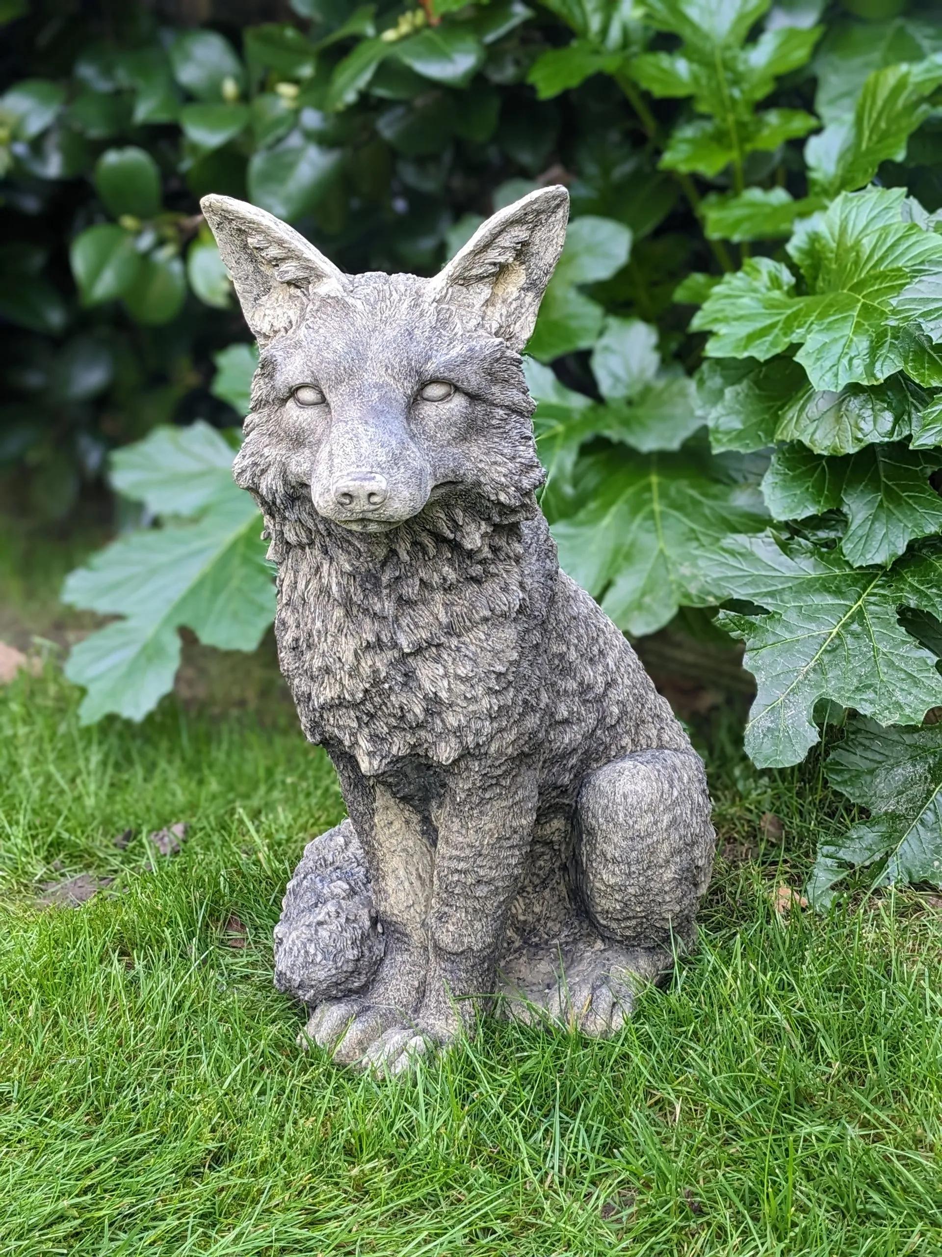 Woodland Fox Stone Garden Statue | Garden Statue Shop