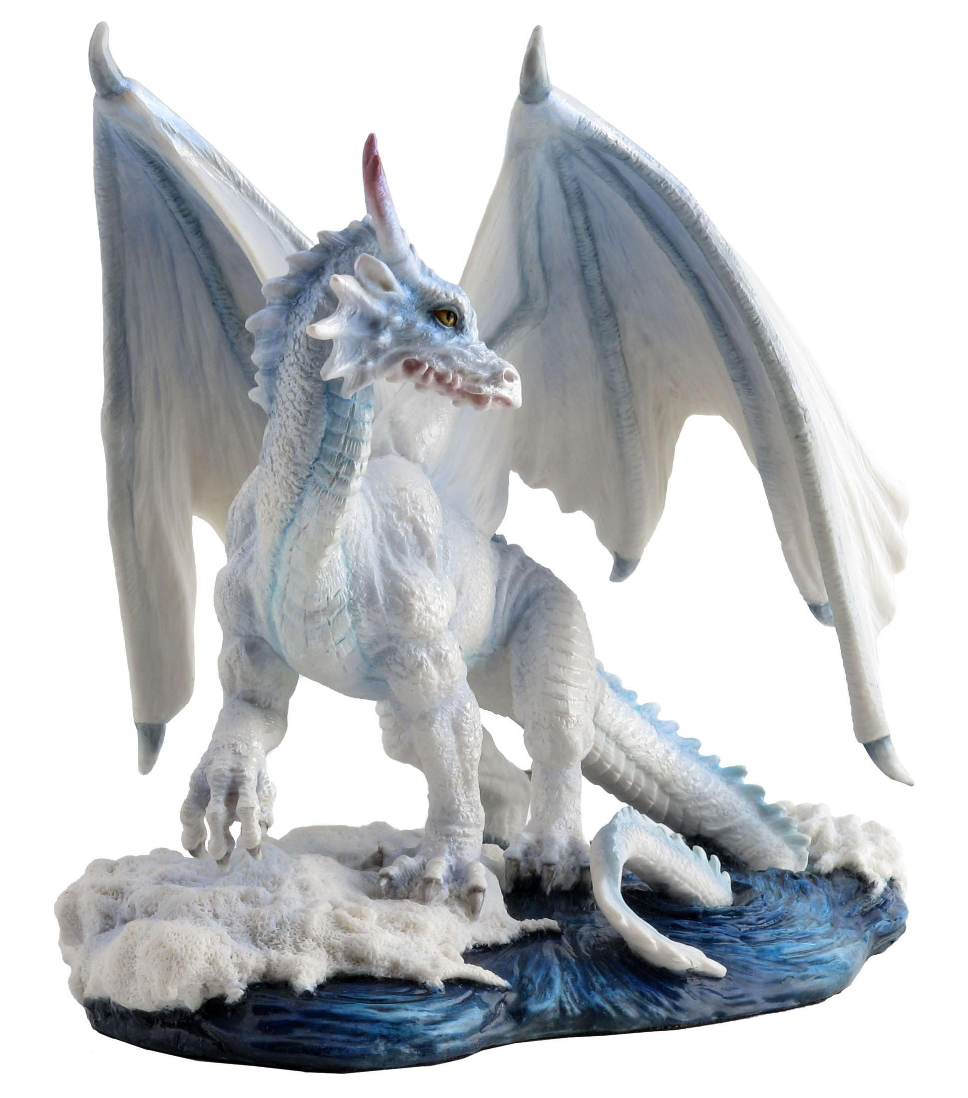 Glacial White Dragon Figurine (by Veronese) | Gothic Gifts