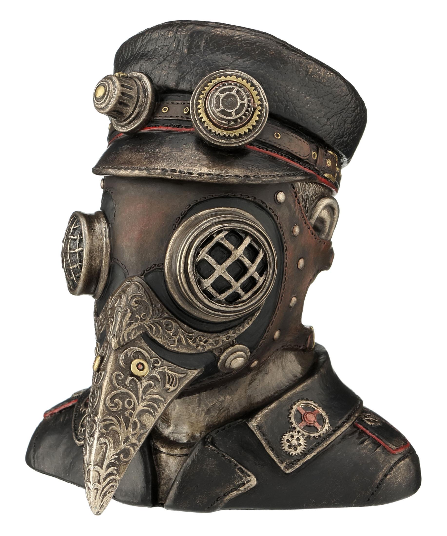 Steampunk Plague Doctor Bust Trinket Box Bronze Figurine (By Veronese ...