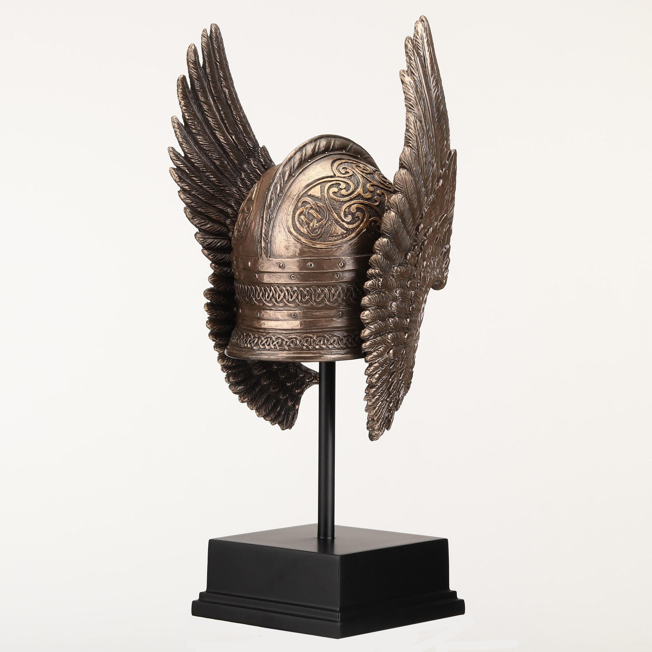 Winged Valkyrie Helmet Bronze Sculpture (By Veronese) | Bronze Gifts