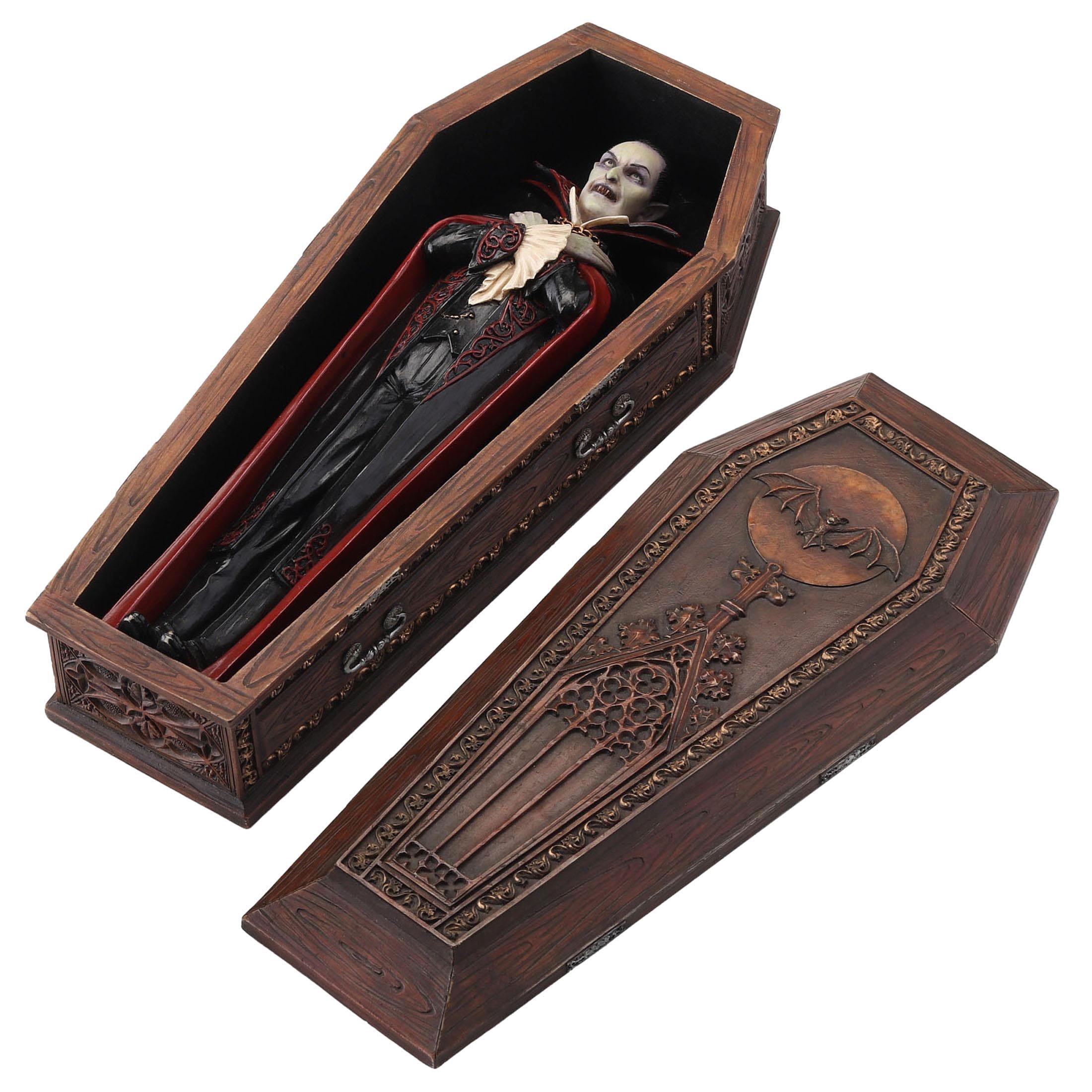 Classical Vampire Coffin Figurine (By Veronese) | Gothic Gifts