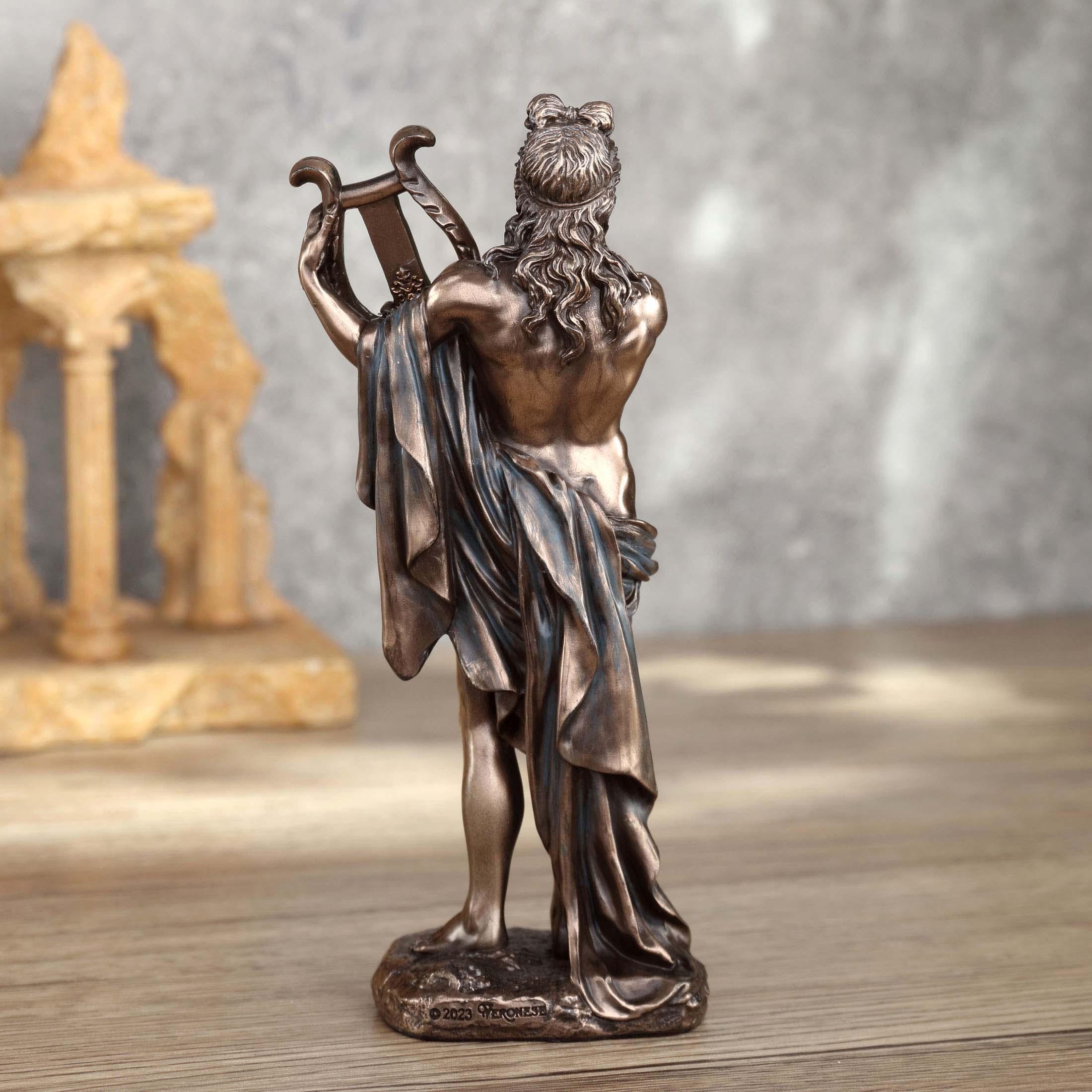 Greek God Apollo Playing Lyre Bronze Figurine (By Veronese) | Bronze Gifts