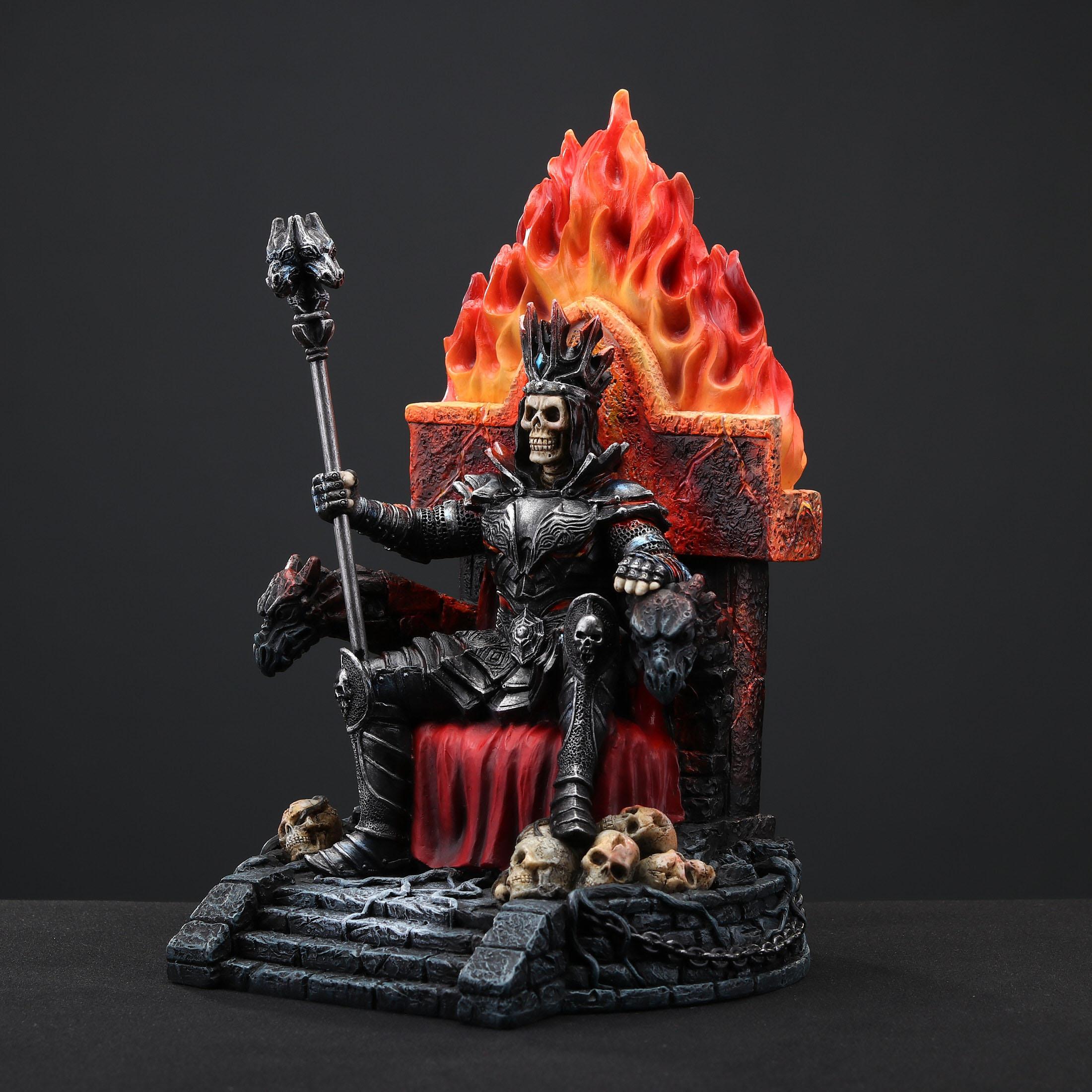 Inferno Skeleton Sitting On Throne Sovereign Figurine (By Veronese ...