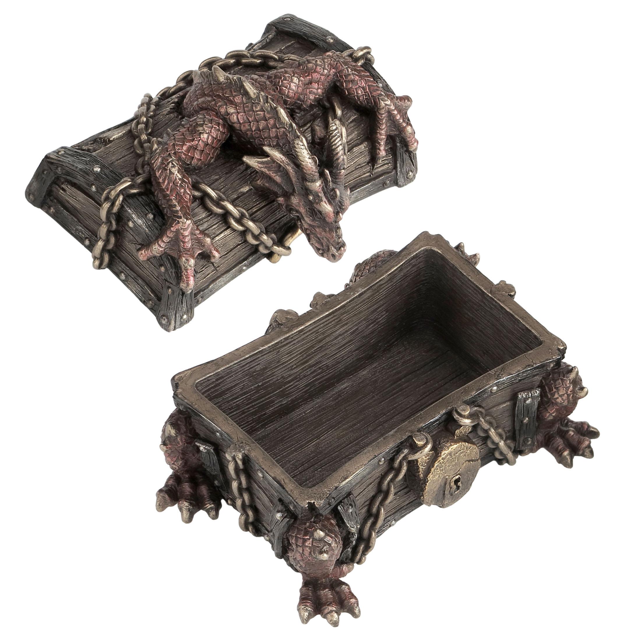Dragon Chest Trinket Box Bronze Figurine (By Veronese) | Bronze Gifts