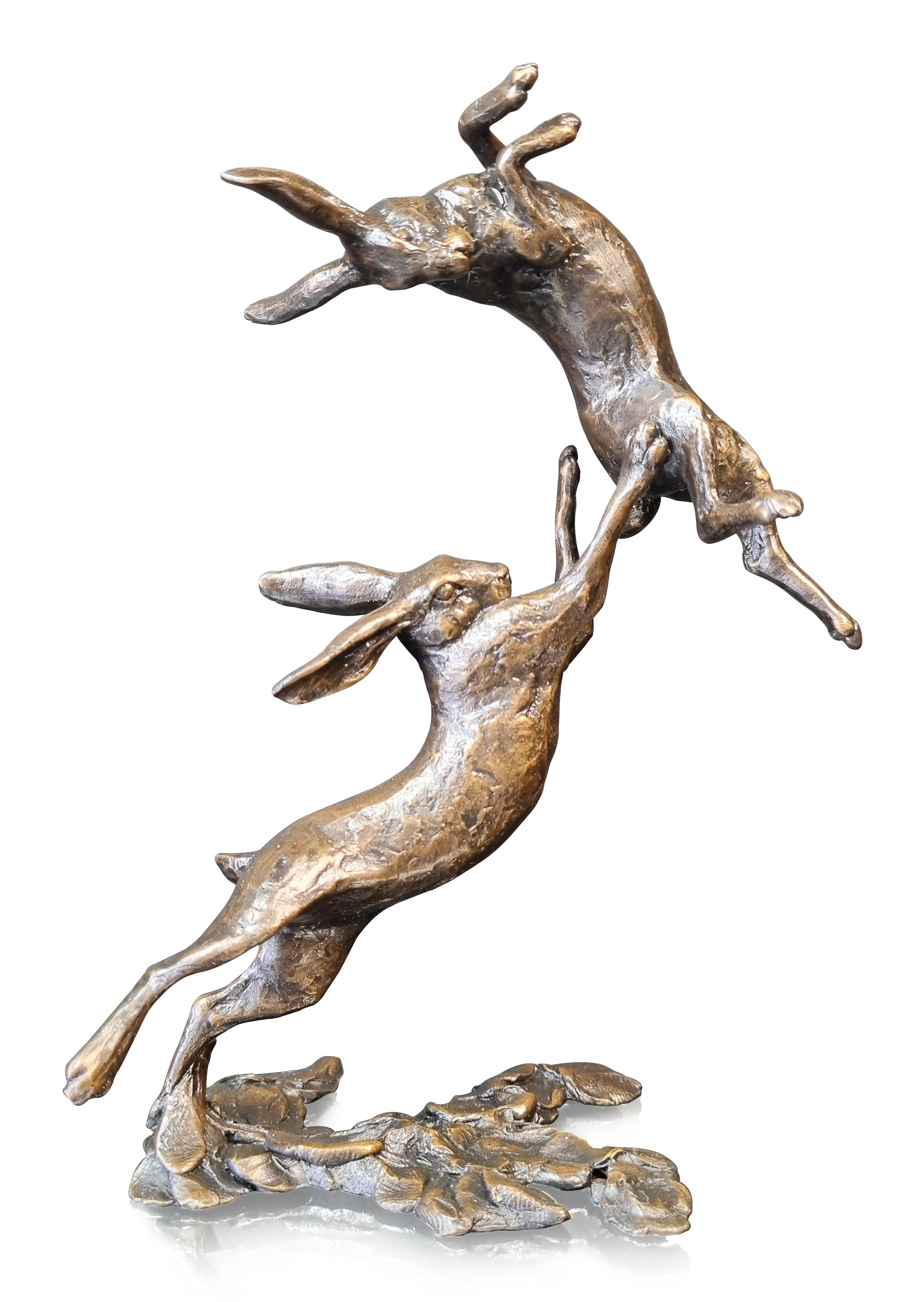 Hares Boxing Small Bronze Sculpture by Michael Simpson (Richard Cooper ...