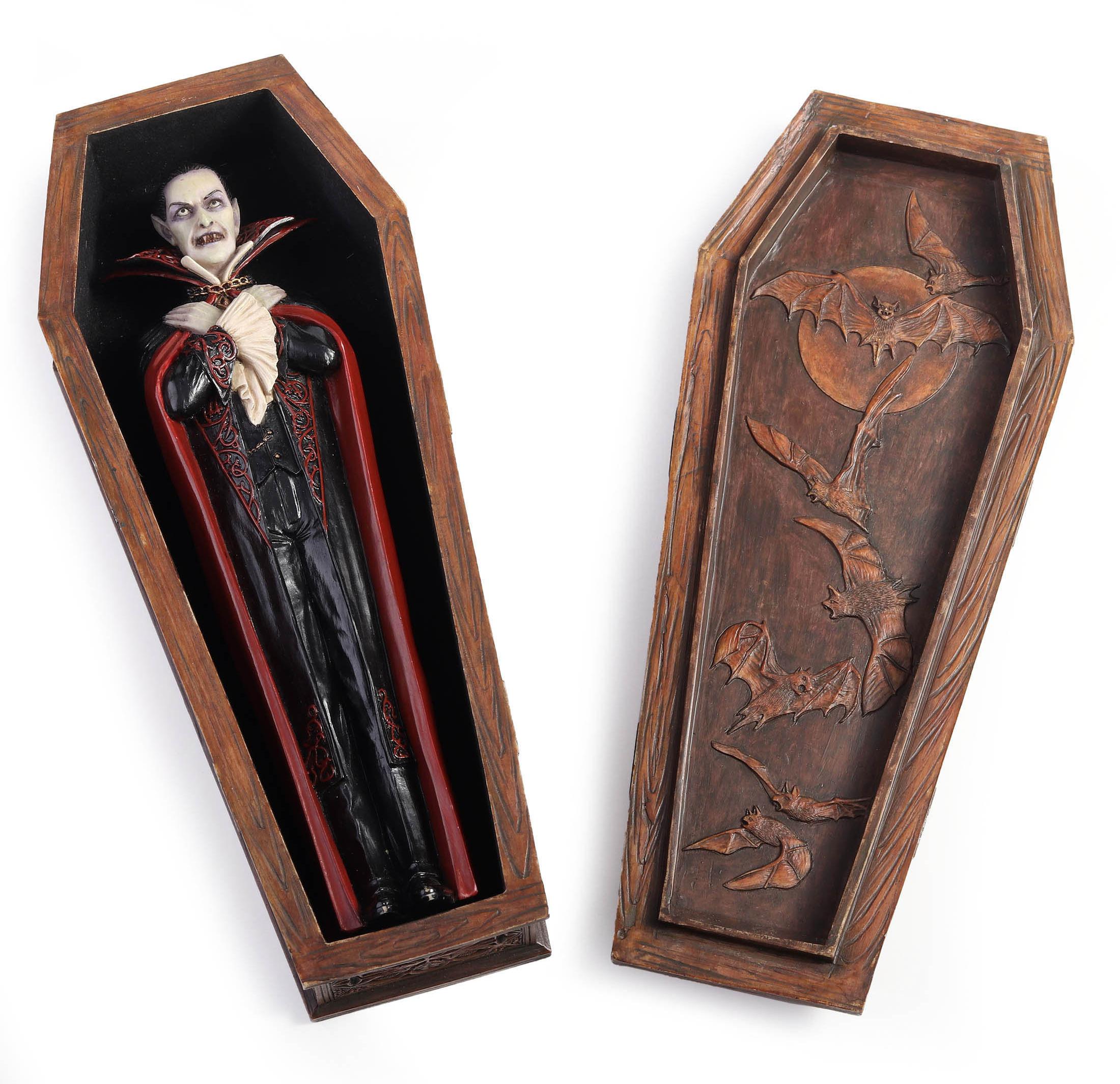 Classical Vampire Coffin Figurine (By Veronese) | Gothic Gifts