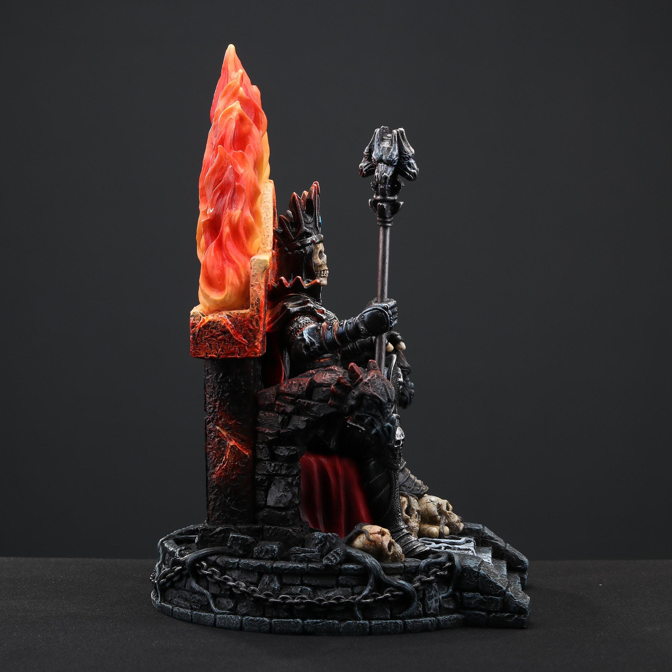 Inferno Skeleton Sitting On Throne Sovereign Figurine (By Veronese ...