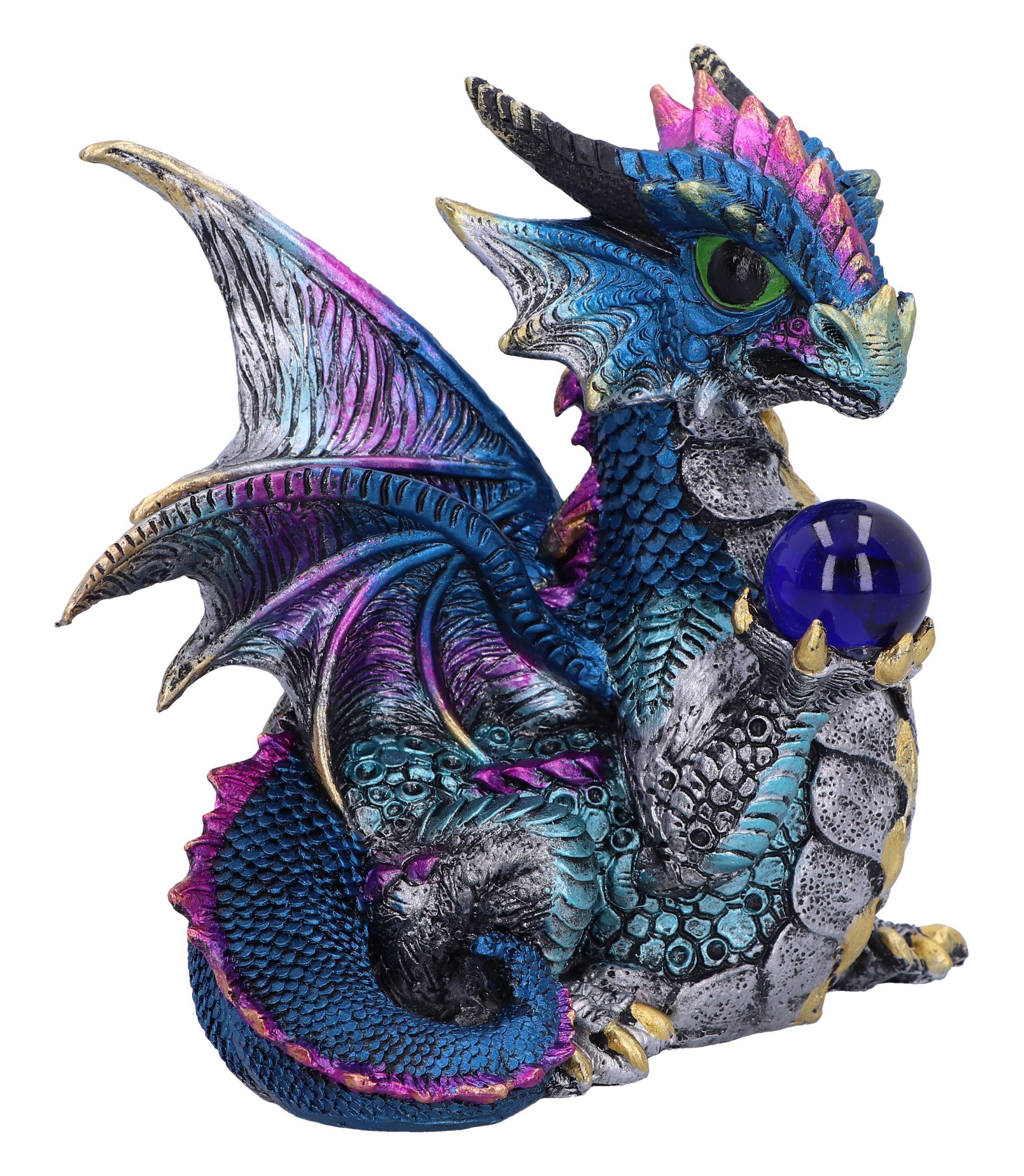 Orb Hoard Blue Dragon Figurine | Gothic Gifts