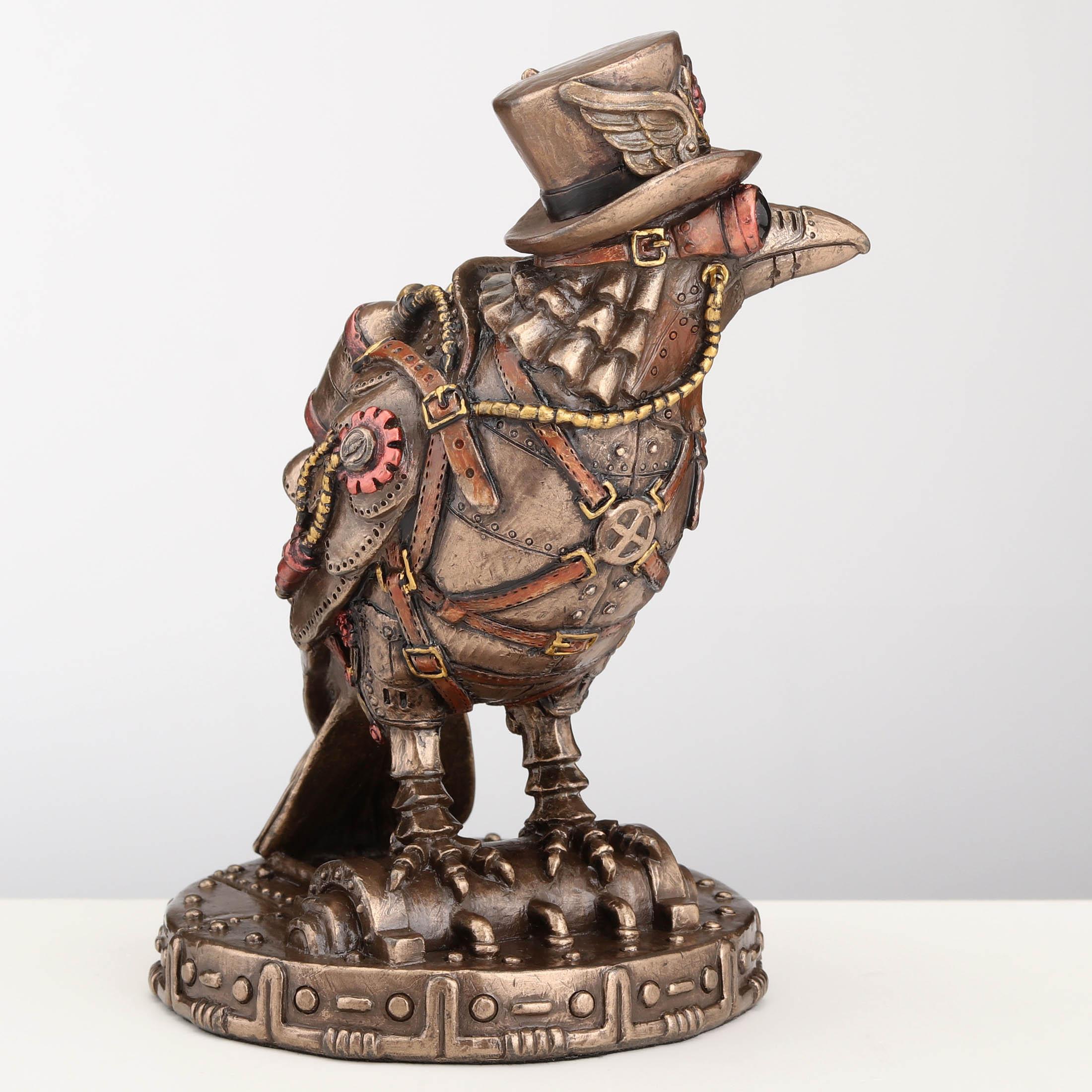 Steampunk Raven Rocket Fuel Bronze Figurine (By Veronese) | Gothic Gifts