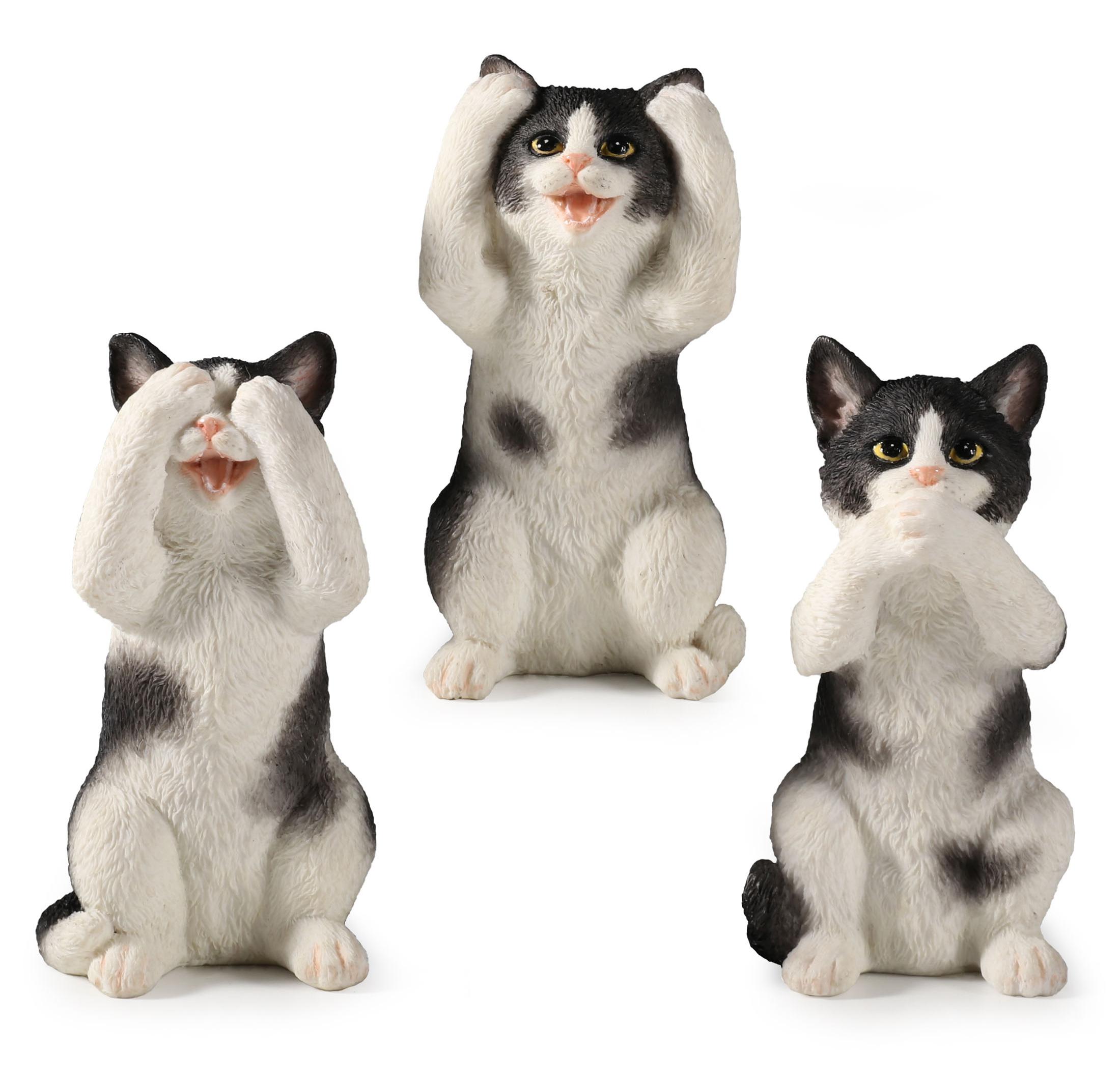 Three Wise Cats Figurine (Set of Three) Veronese Design | Bronze Gifts