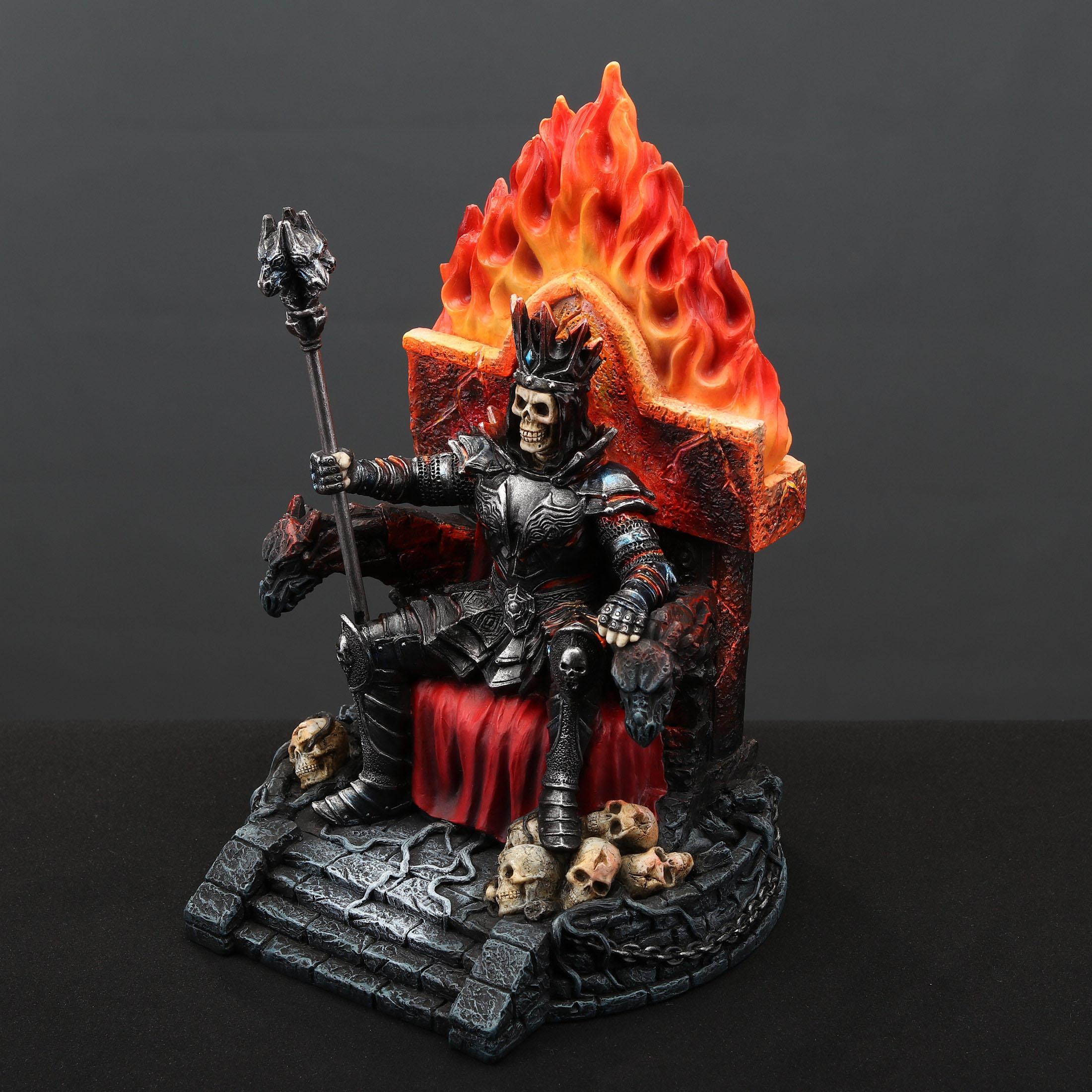 Inferno Skeleton Sitting On Throne Sovereign Figurine (By Veronese ...