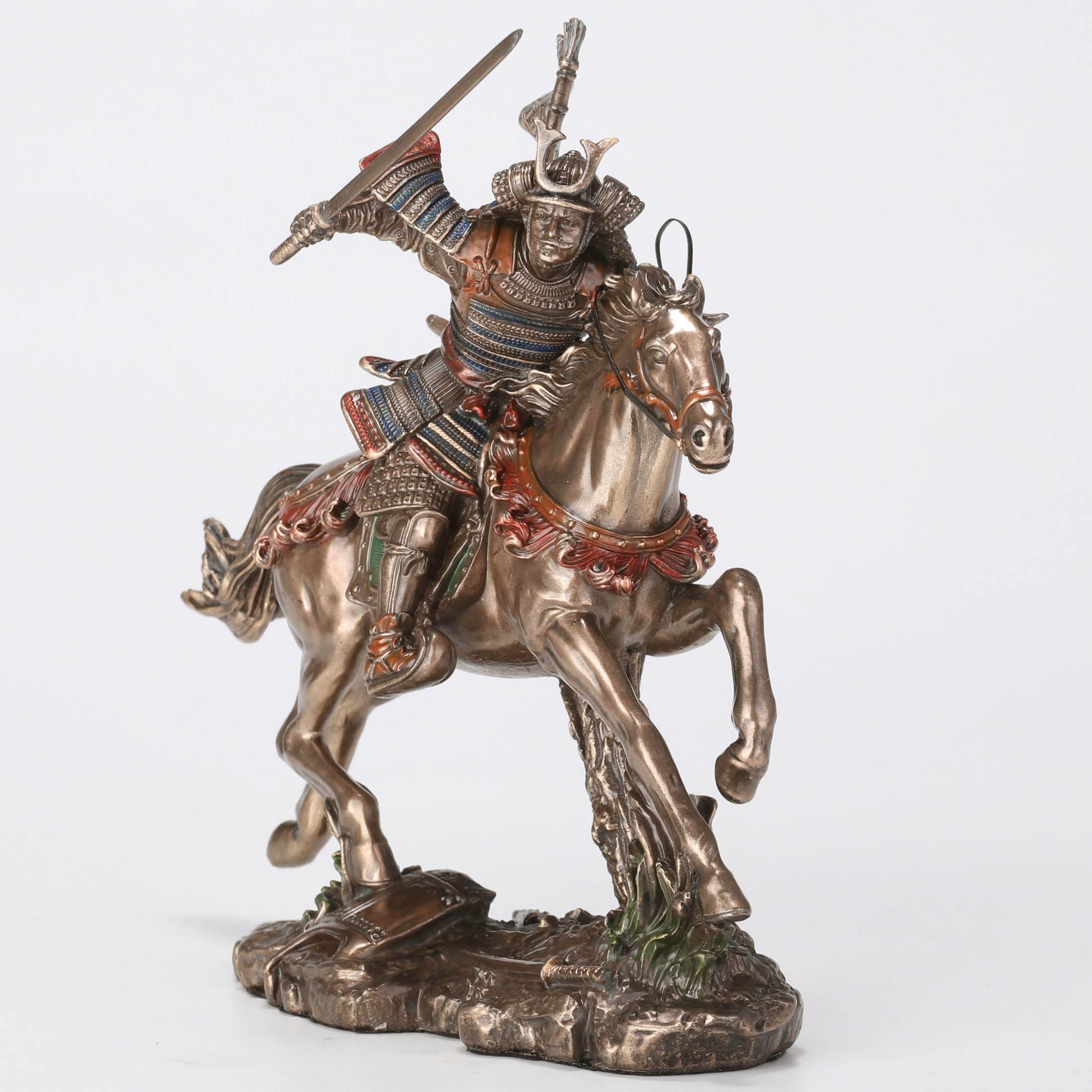 Samurai Mounted Charge Bronze Figurine (By Veronese) | Bronze Gifts