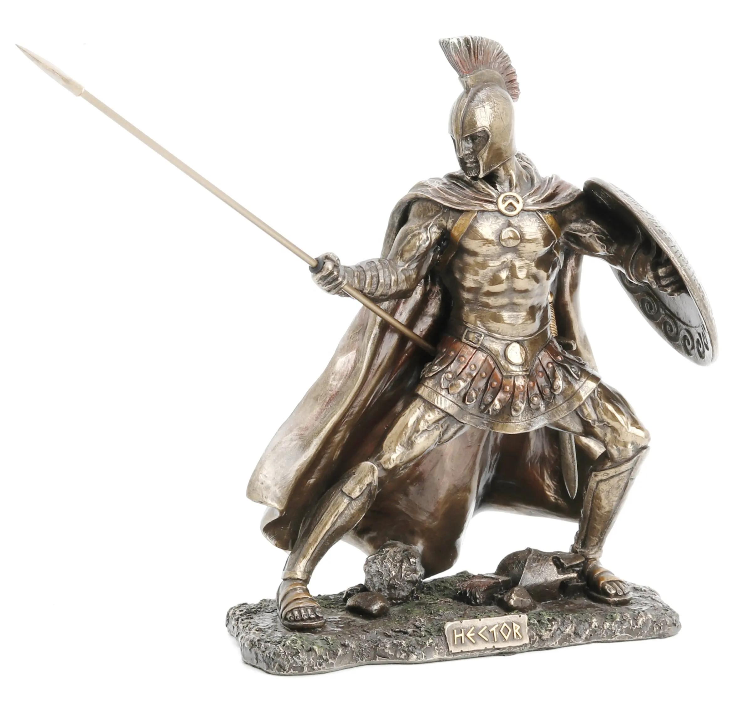 Hector Fighting Achilles Two Miniature Bronze Figurines - Greek Heroes ...