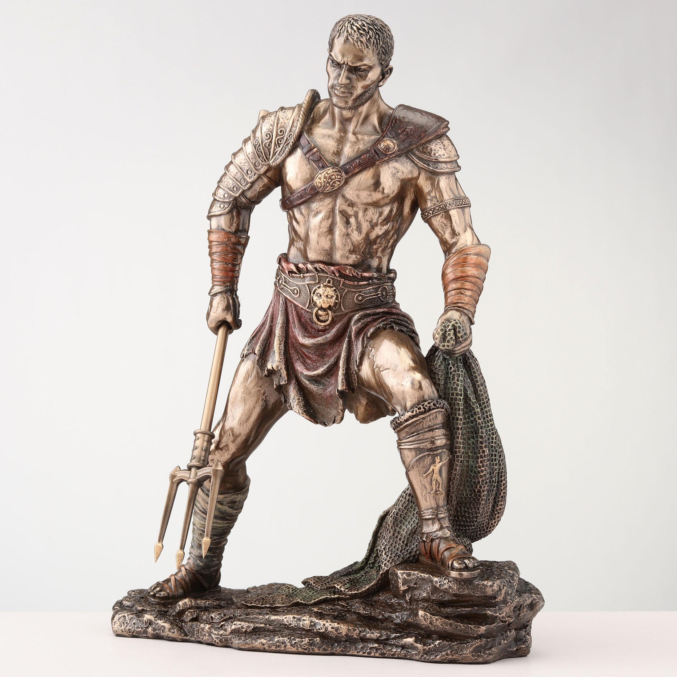 Roman Gladiator the Retiarius Bronze Figurine (By Veronese) | Bronze Gifts