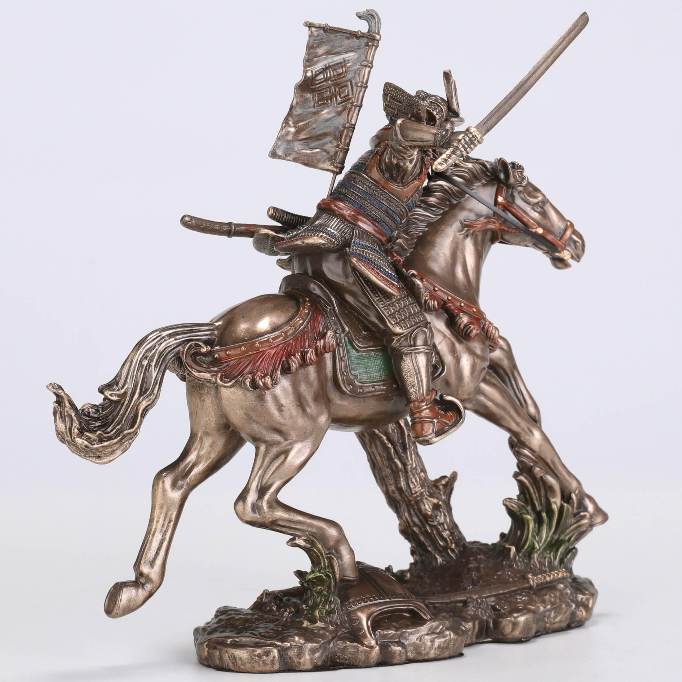Samurai Mounted Charge Bronze Figurine (By Veronese) | Gothic Gifts