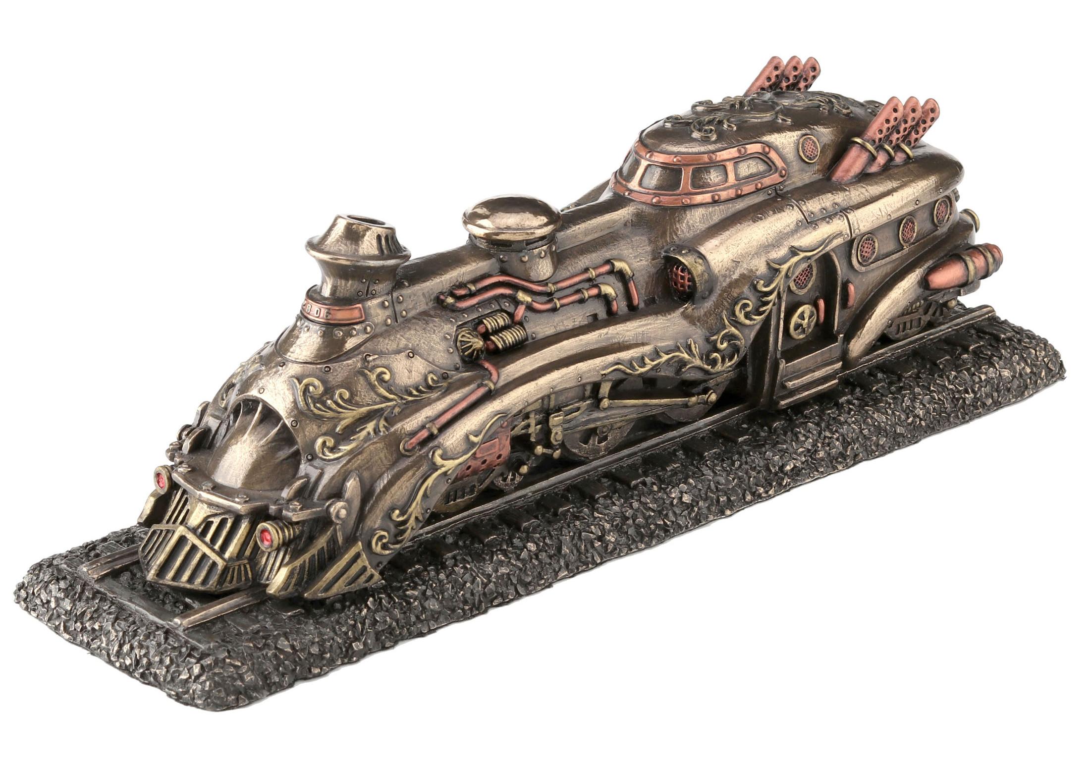 Steampunk Train Pioneer Zephyr Bronze Figurine (By Veronese) | Bronze Gifts
