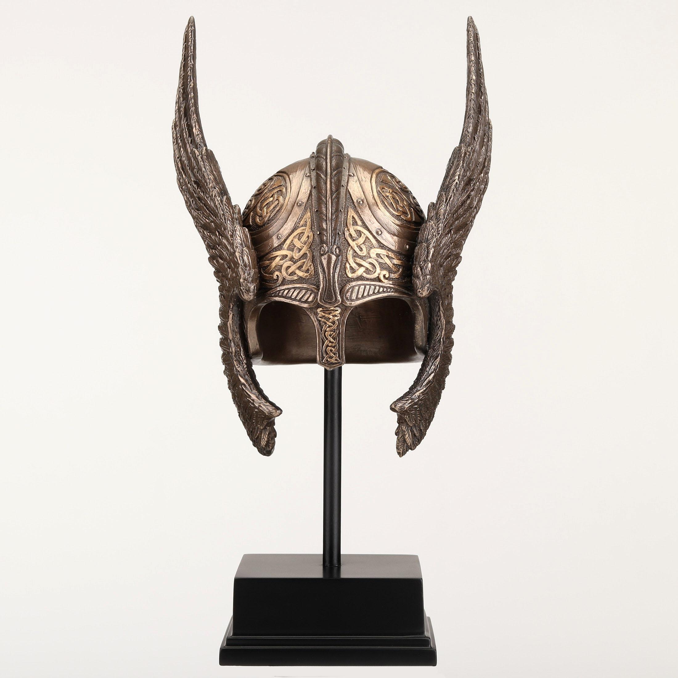 Winged Valkyrie Helmet Bronze Sculpture (By Veronese) | Bronze Gifts