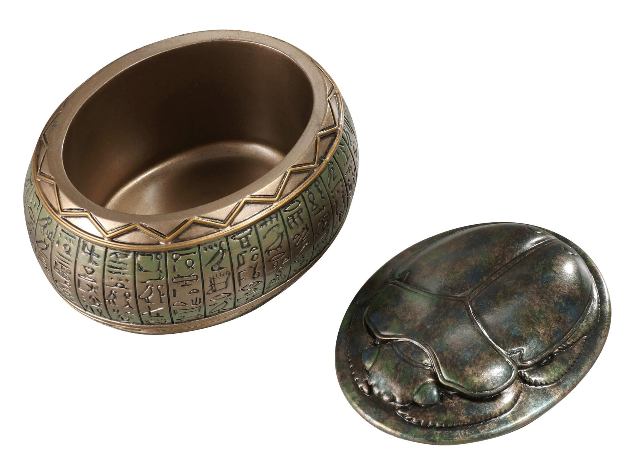 Egyptian Scarab Trinket Box Bronze Figurine (By Veronese) | Gothic Gifts