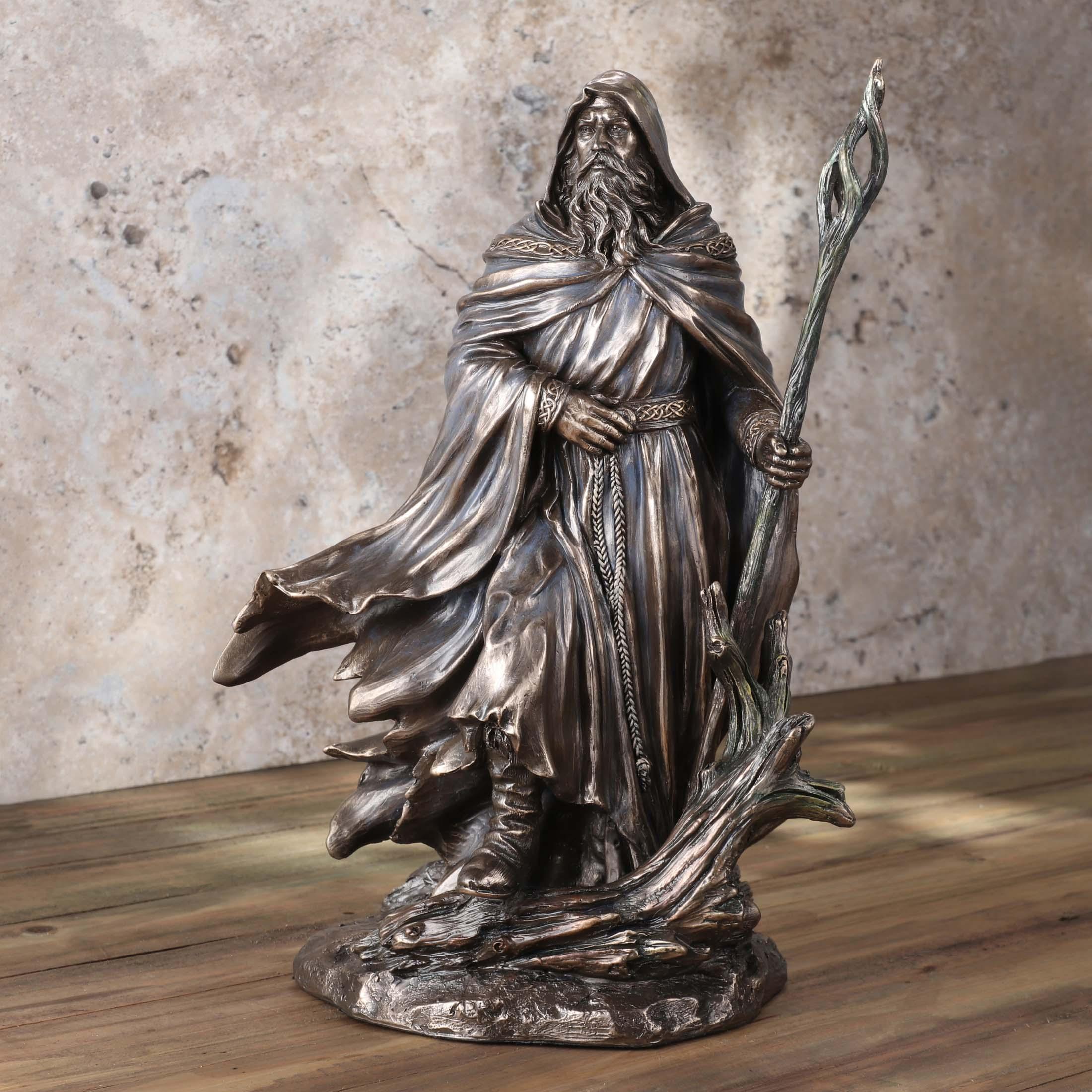 Merlin the Wizard Bronze Figurine 29cm by Monte M. Moore | Gothic Gifts