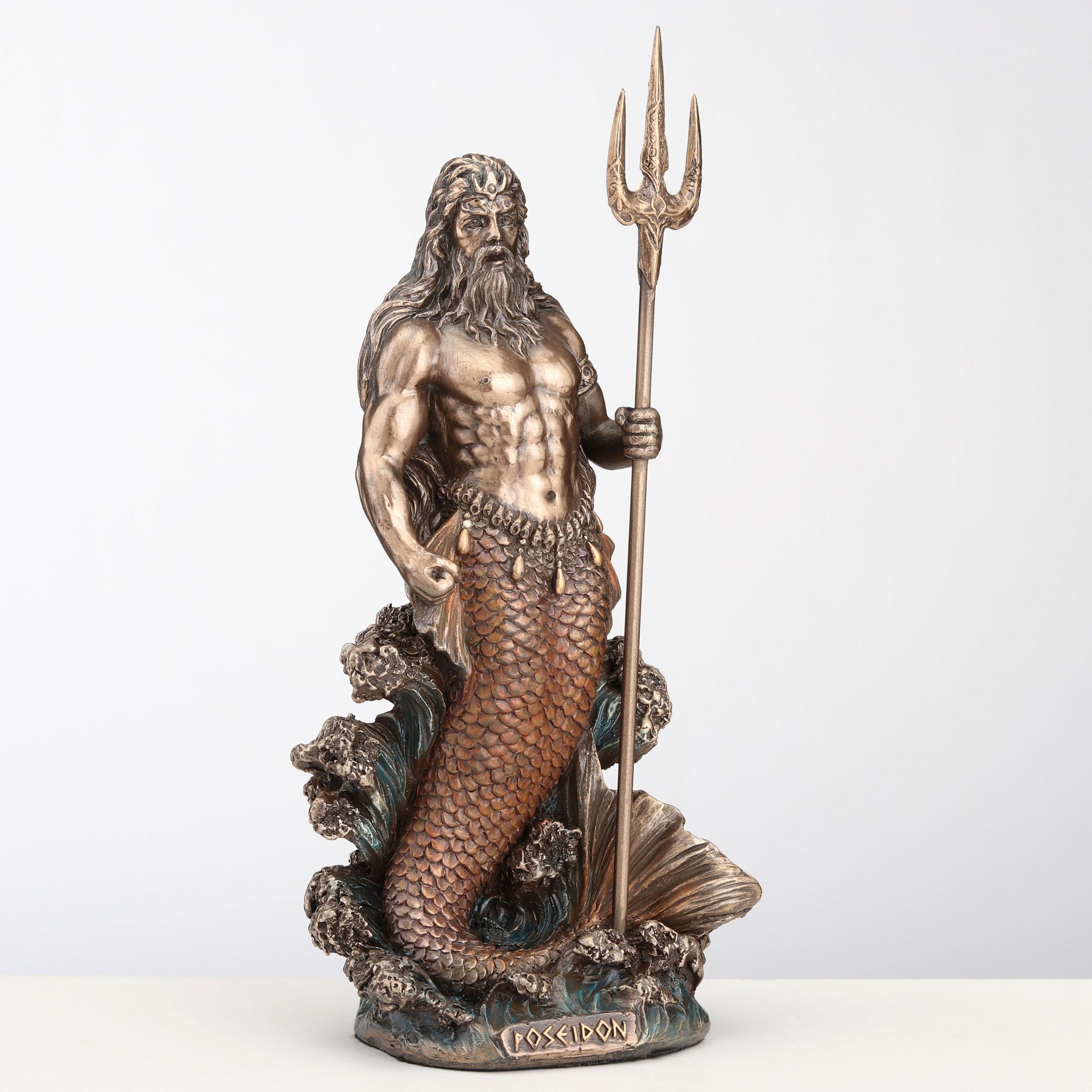 Poseidon God of the Sea Medium Bronze Figurine | Bronze Gifts