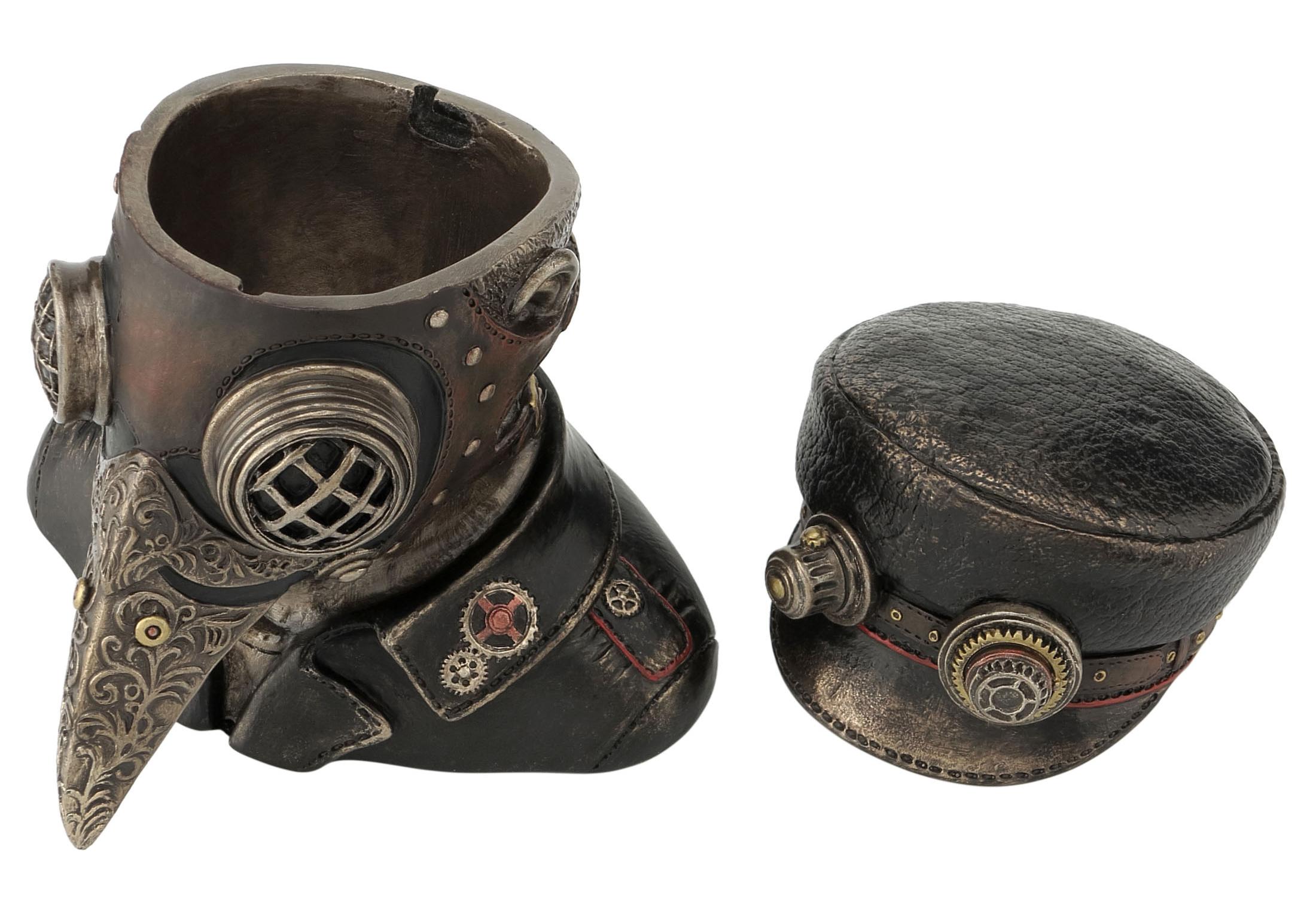 Steampunk Plague Doctor Bust Trinket Box Bronze Figurine (By Veronese ...